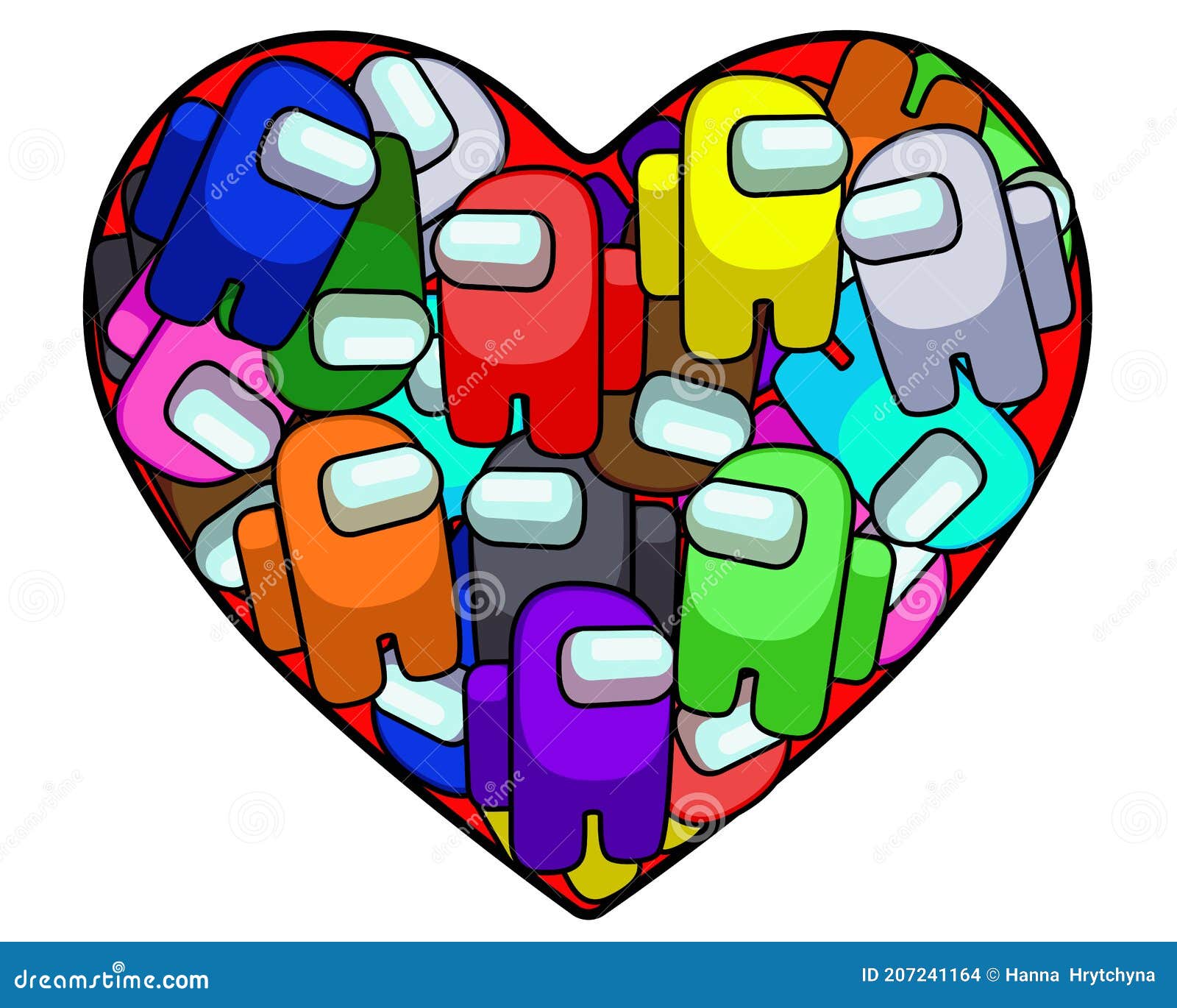 Love among Us.Heart for Valentine`s Day - Vector Full Color ...