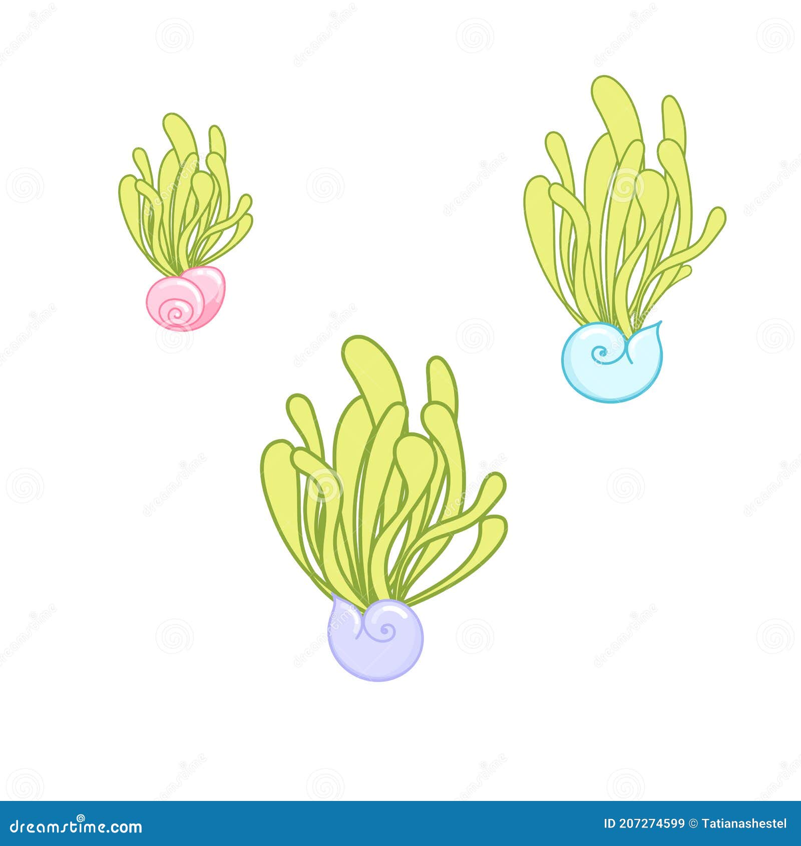 Seaweed Cartoon Vector Plant Illustration Stock Vector - Illustration ...