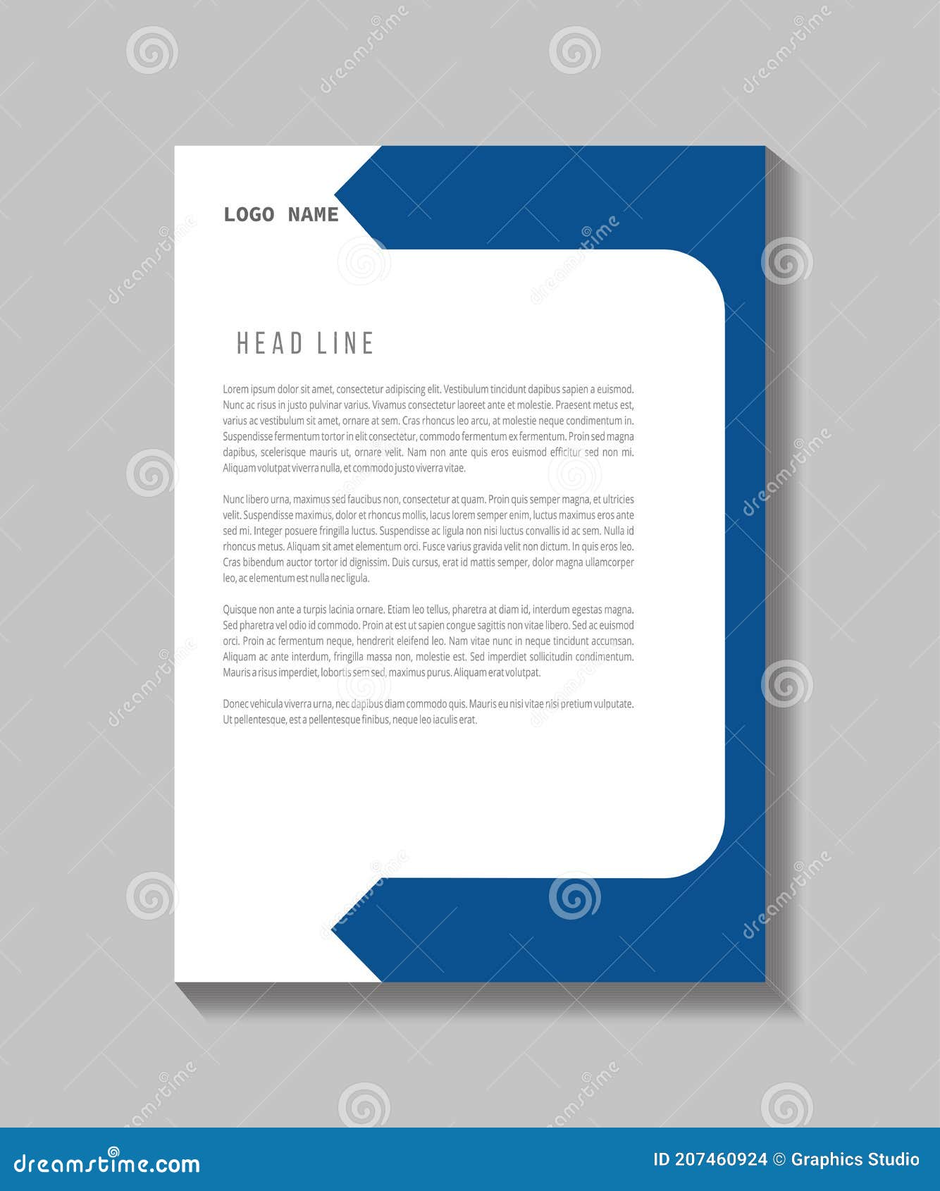 Professional Dark Blue Letterhead Stock Vector - Illustration of ...