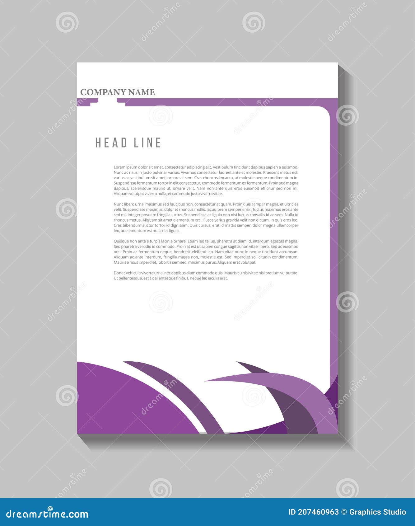 Purple letterhead design stock vector. Illustration of professional ...