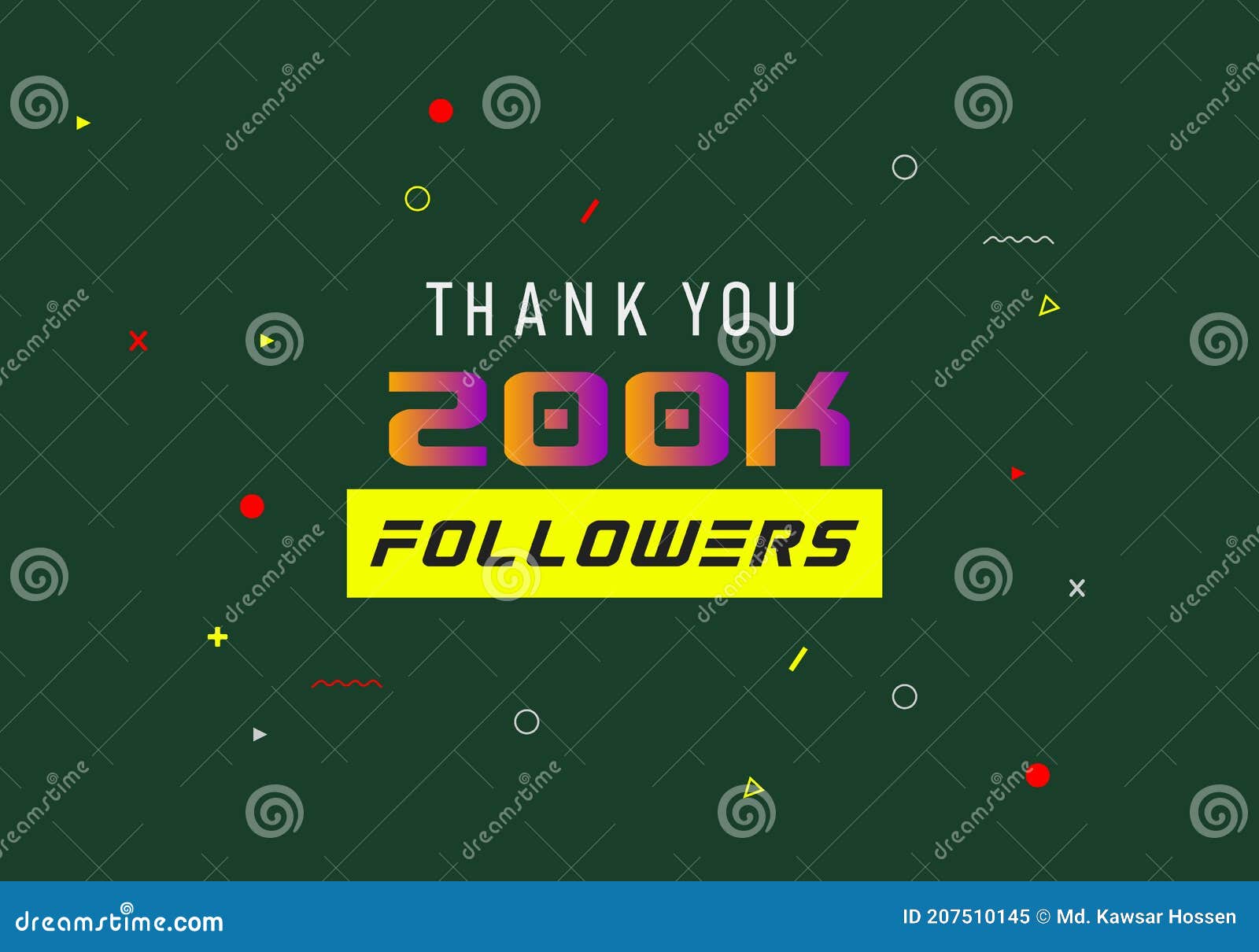 200k Followers Thank You. Thank You 200k Followers Template ...