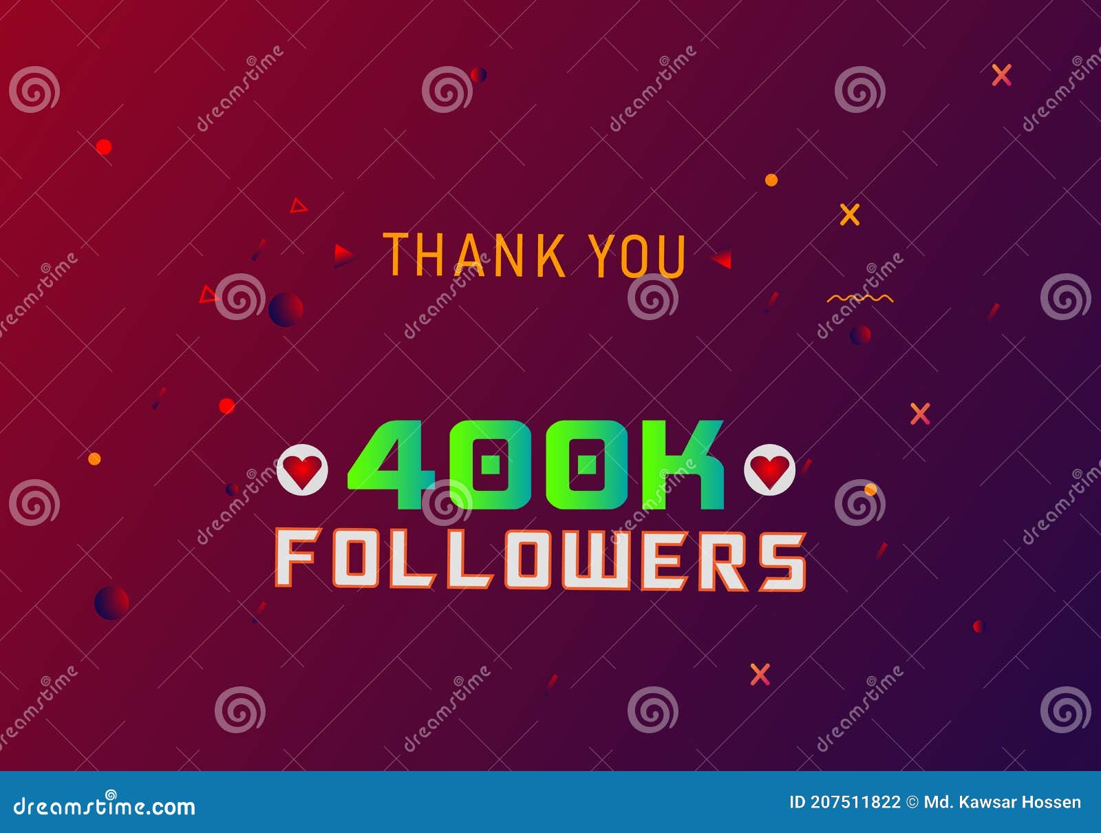 400k Followers Thank You. Thank You 400k Followers Template Stock ...