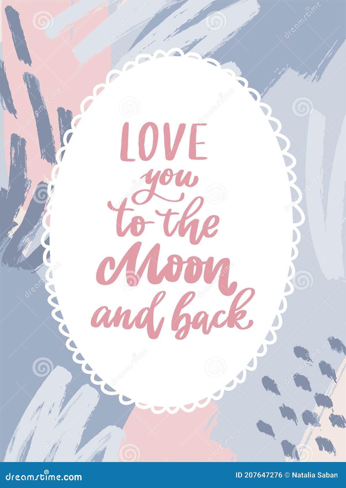 Cute Hand Lettering Valentine`s Day Quote Stock Vector - Illustration ...