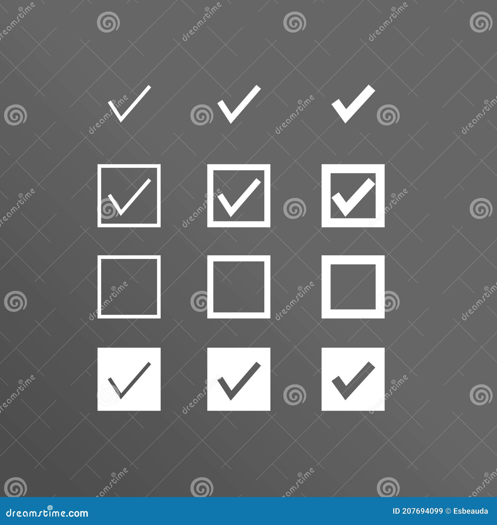 Tick or Correct Icon stock vector. Illustration of application - 207694099