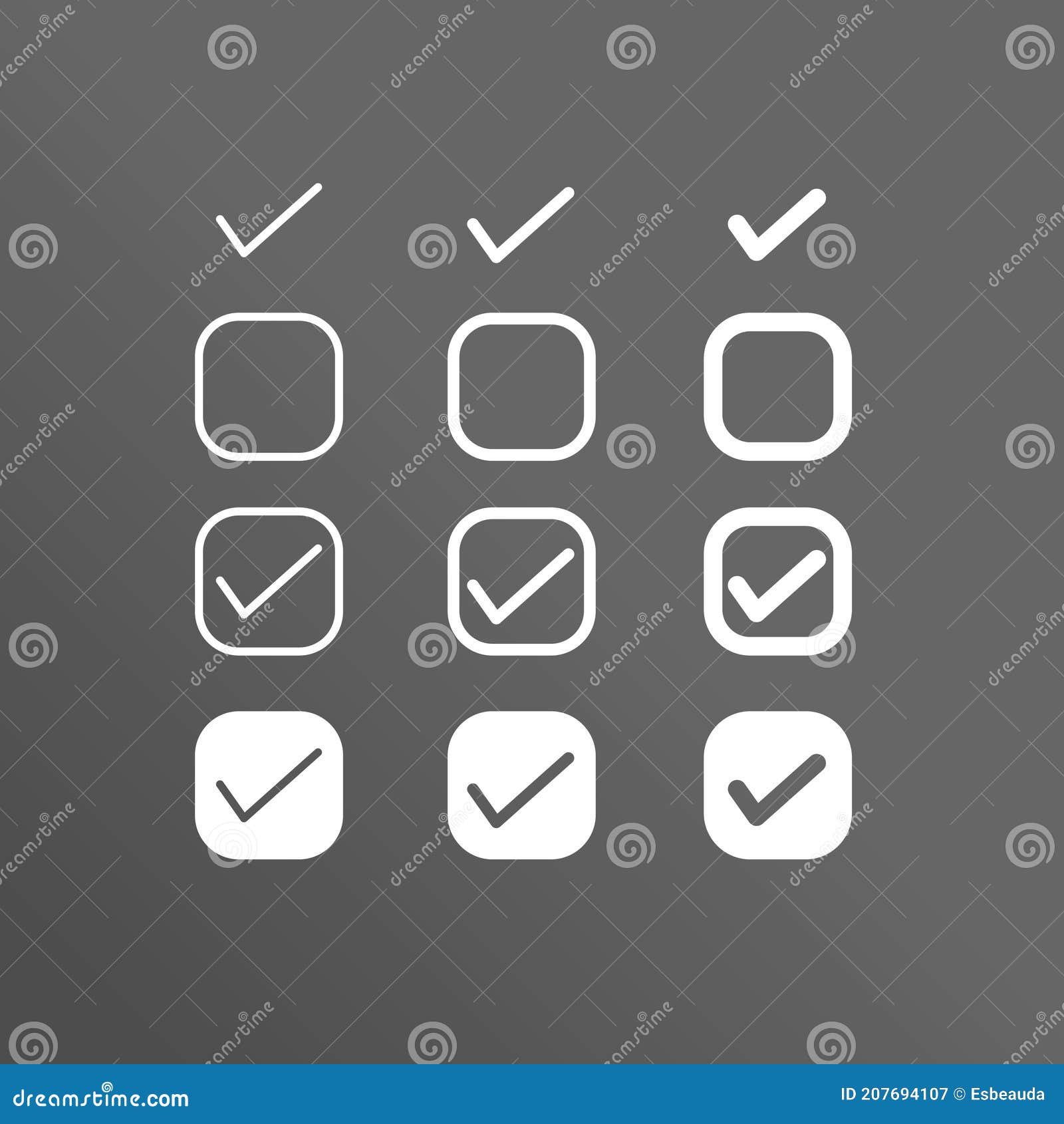 Tick or Correct Icon stock vector. Illustration of mark - 207694107