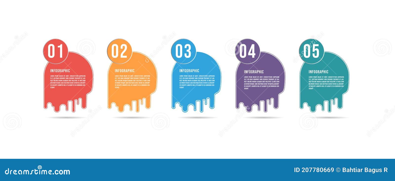 Minimal Creative 5 Step Infographic Template Stock Vector ...