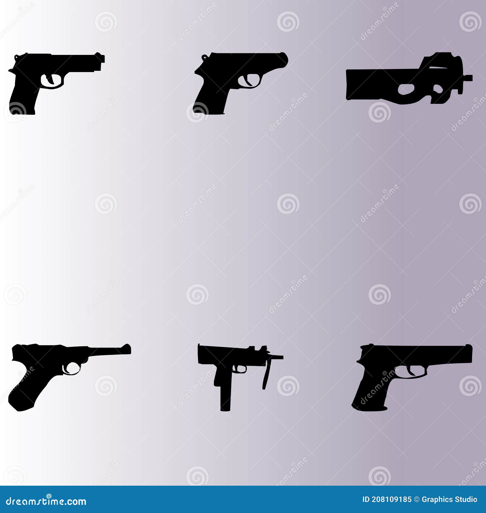Small guns stock vector. Illustration of small, design - 208109185
