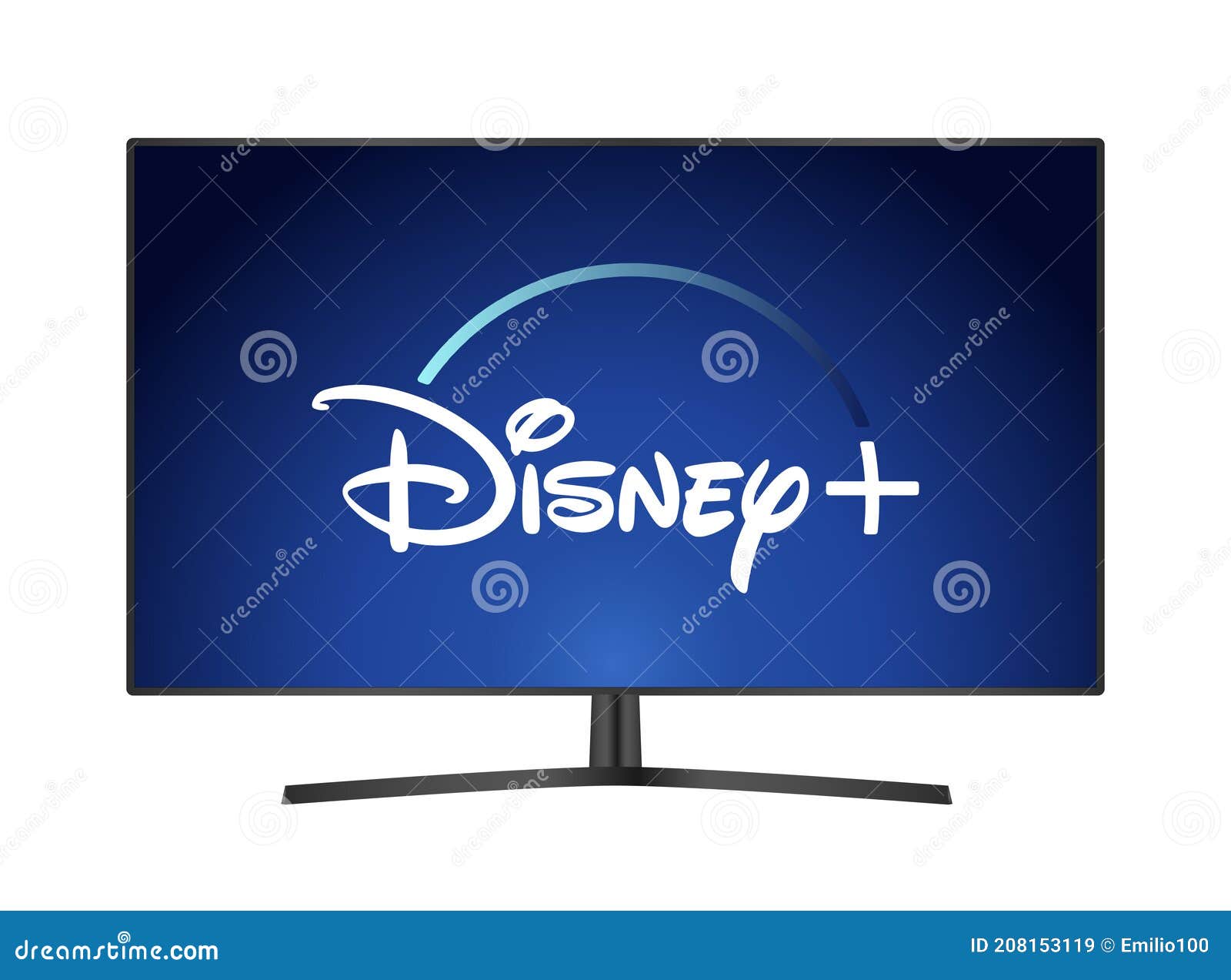 Disney Plus Channel Logo on a Tv Screen, Vector Illustration Editorial ...