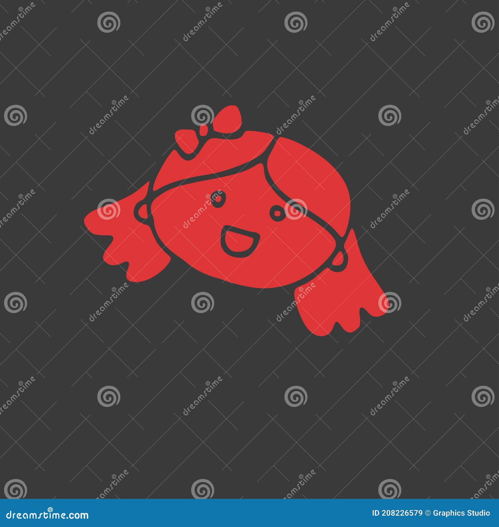 Beautiful cartoon dool stock vector. Illustration of beautiful - 208226579