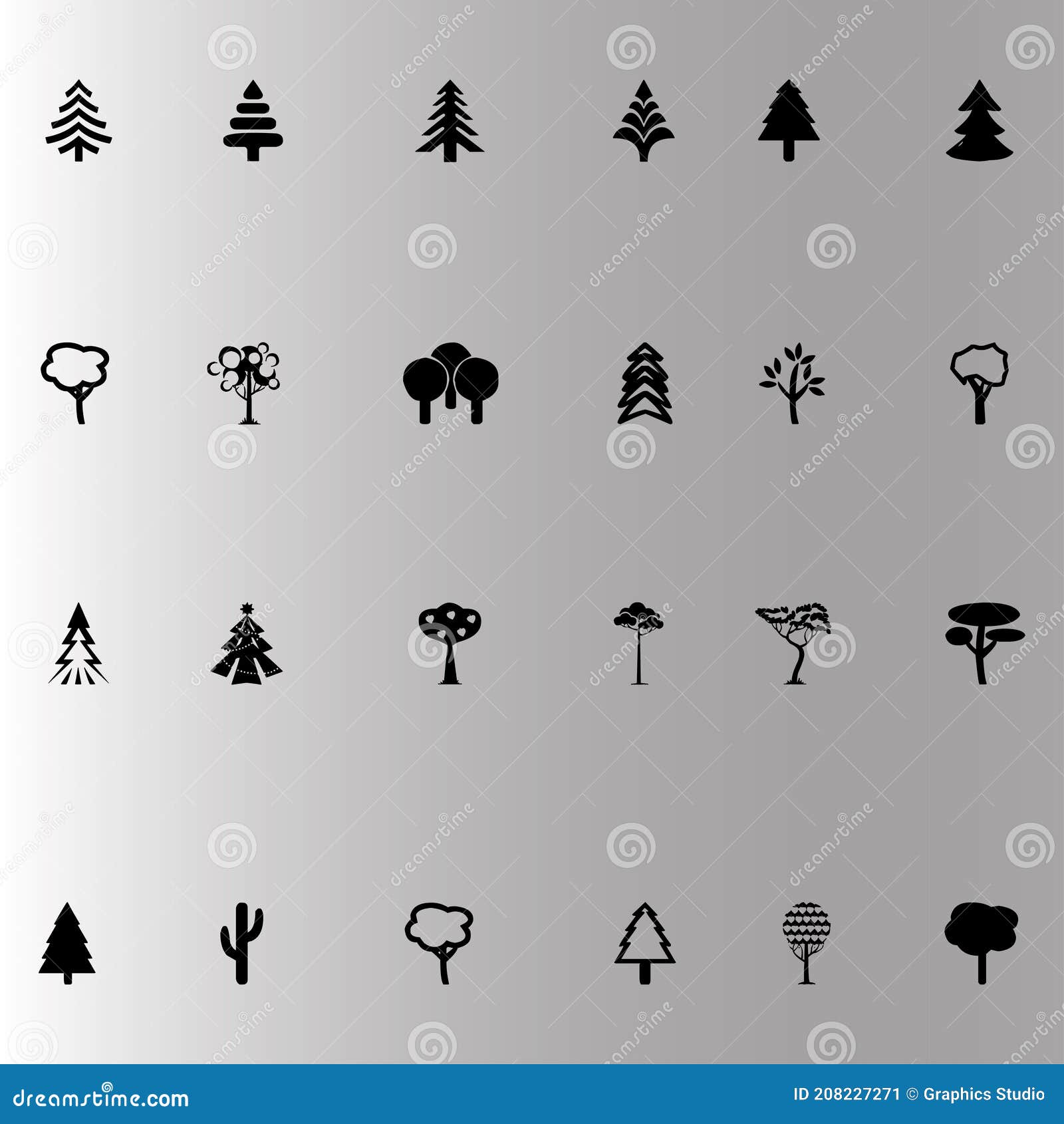 Trees icons stock vector. Illustration of icon, cool - 208227271