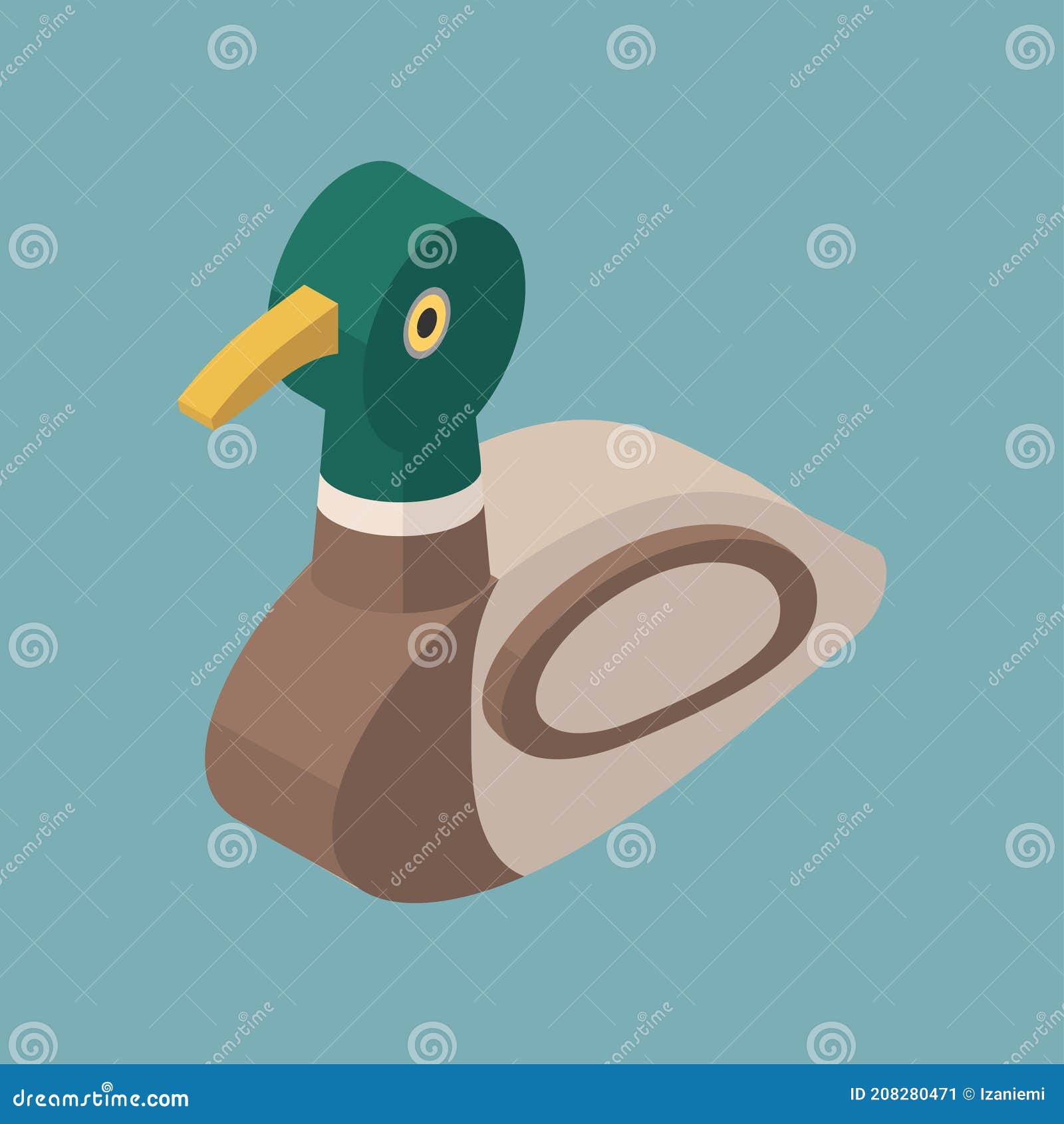 Duck Isometric Icon - Vector Illustration Stock Vector - Illustration ...