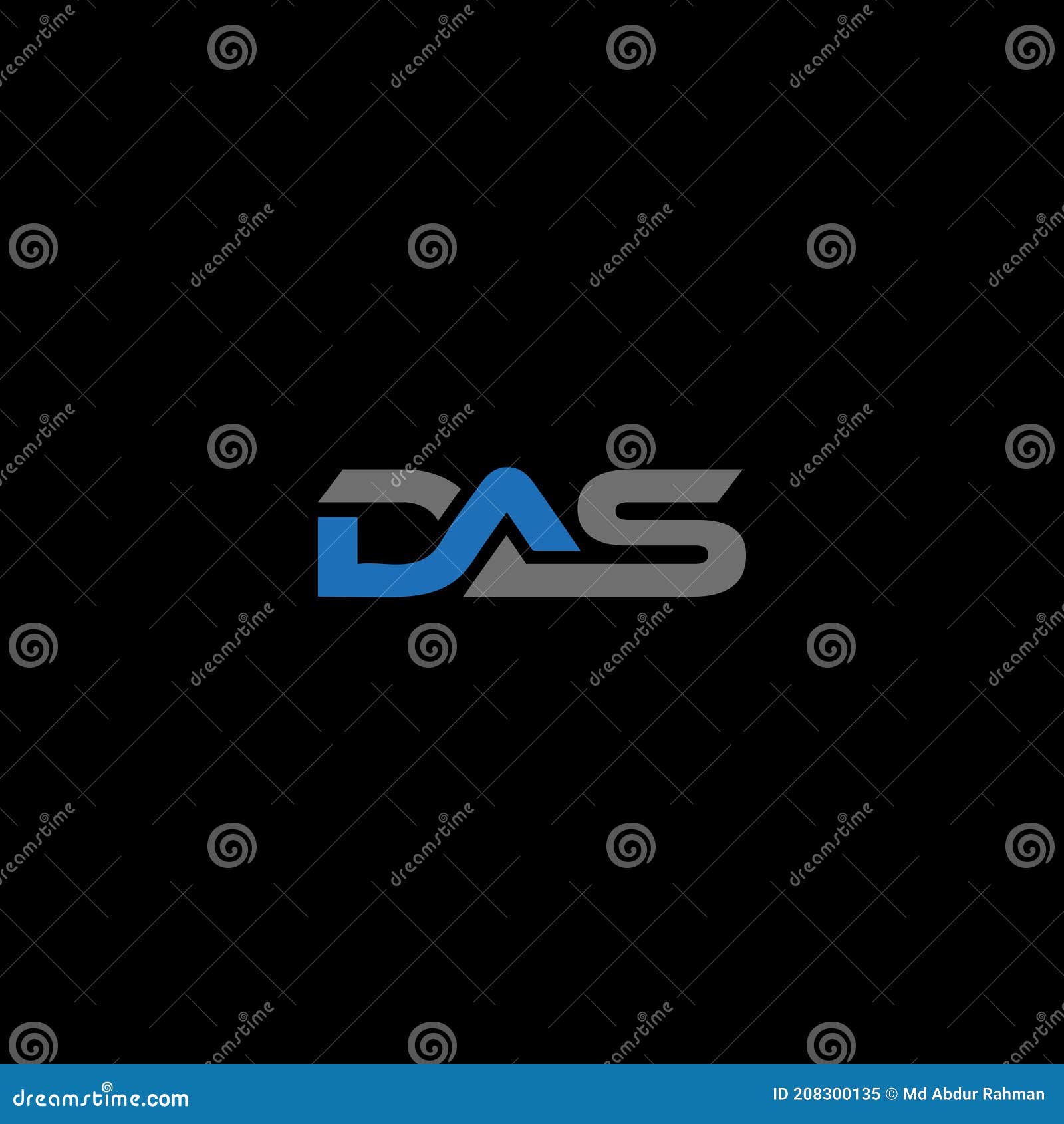 DAS Unique Abstract Geometric Logo Design Stock Vector - Illustration ...