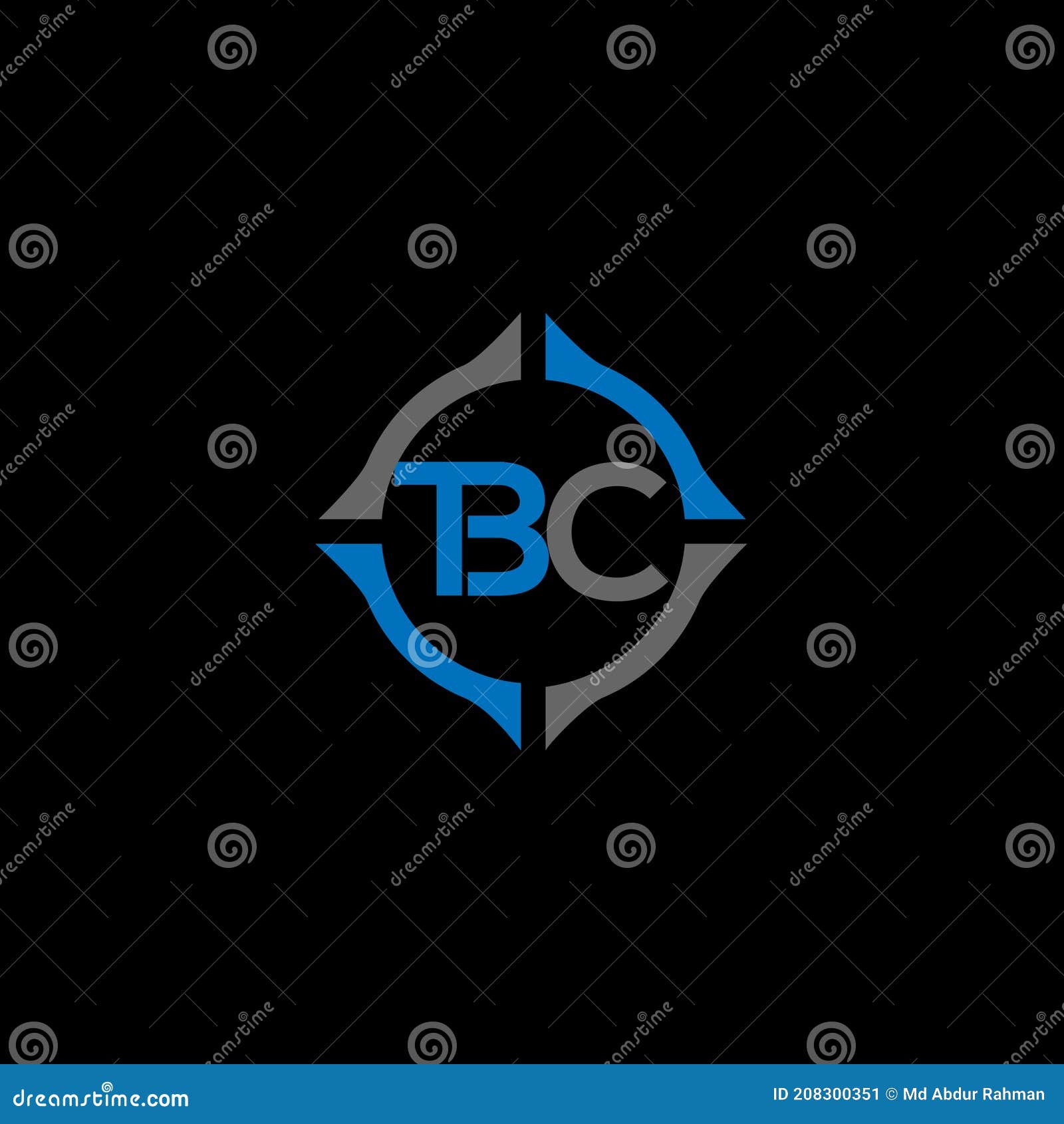 Tbc Unique Abstract Geometric Logo Design Stock Vector - Illustration ...