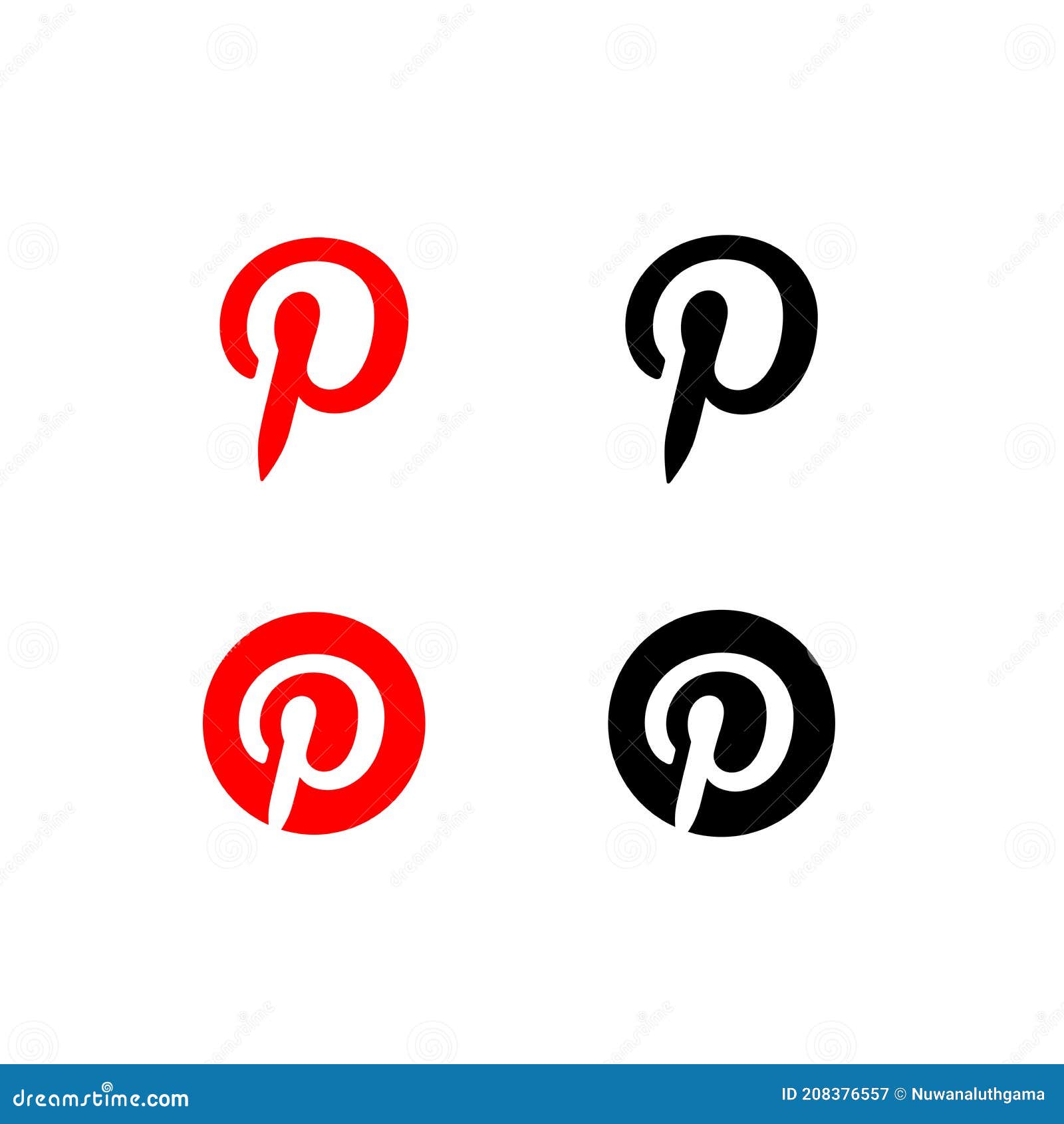 Different Styled Pinterest Icon Set Editorial Photography ...