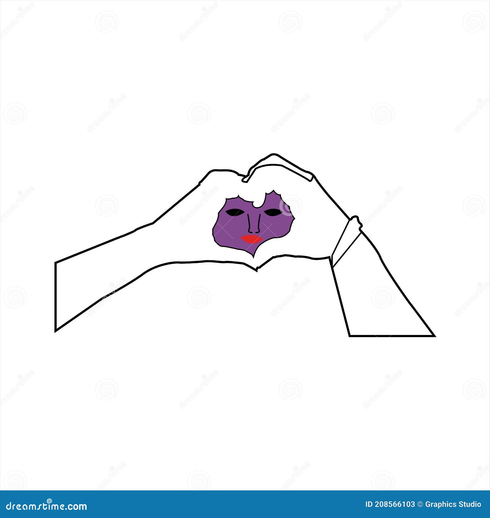 Professional Hand Drawing Hands in Face Abstract Vector Illustration ...