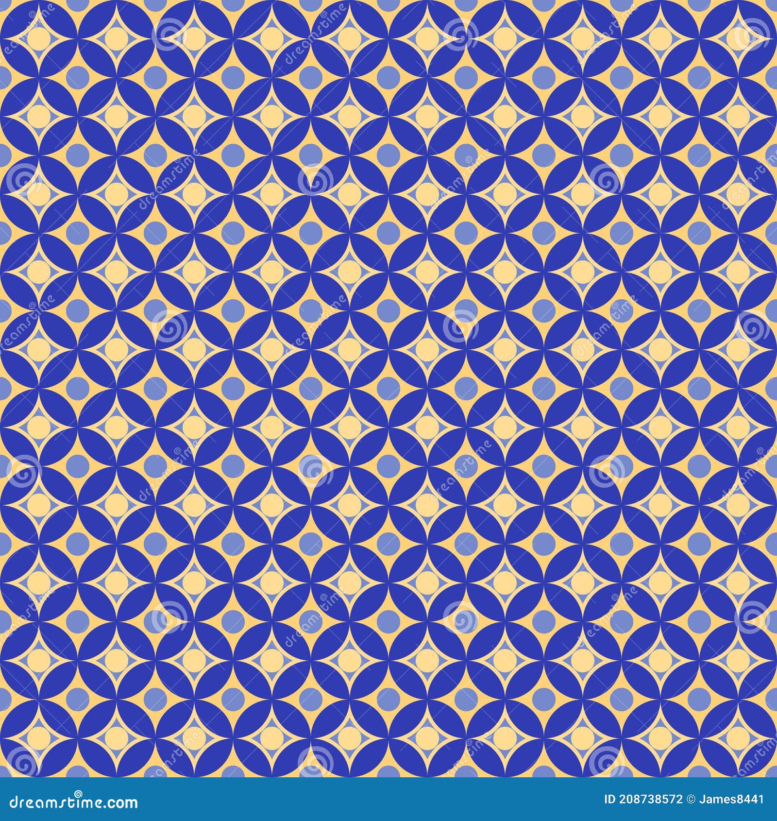 Seamless Japanese Background. Blue Beige Colors Stock Vector ...