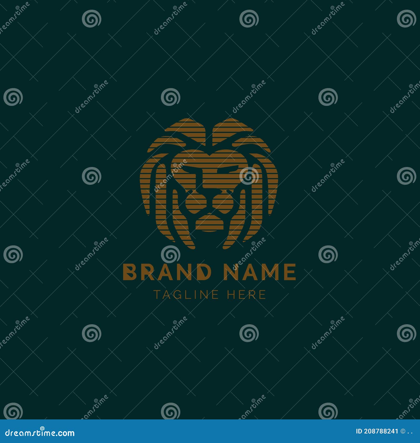 Lionhead logo stock vector. Illustration of style, labellion - 208788241