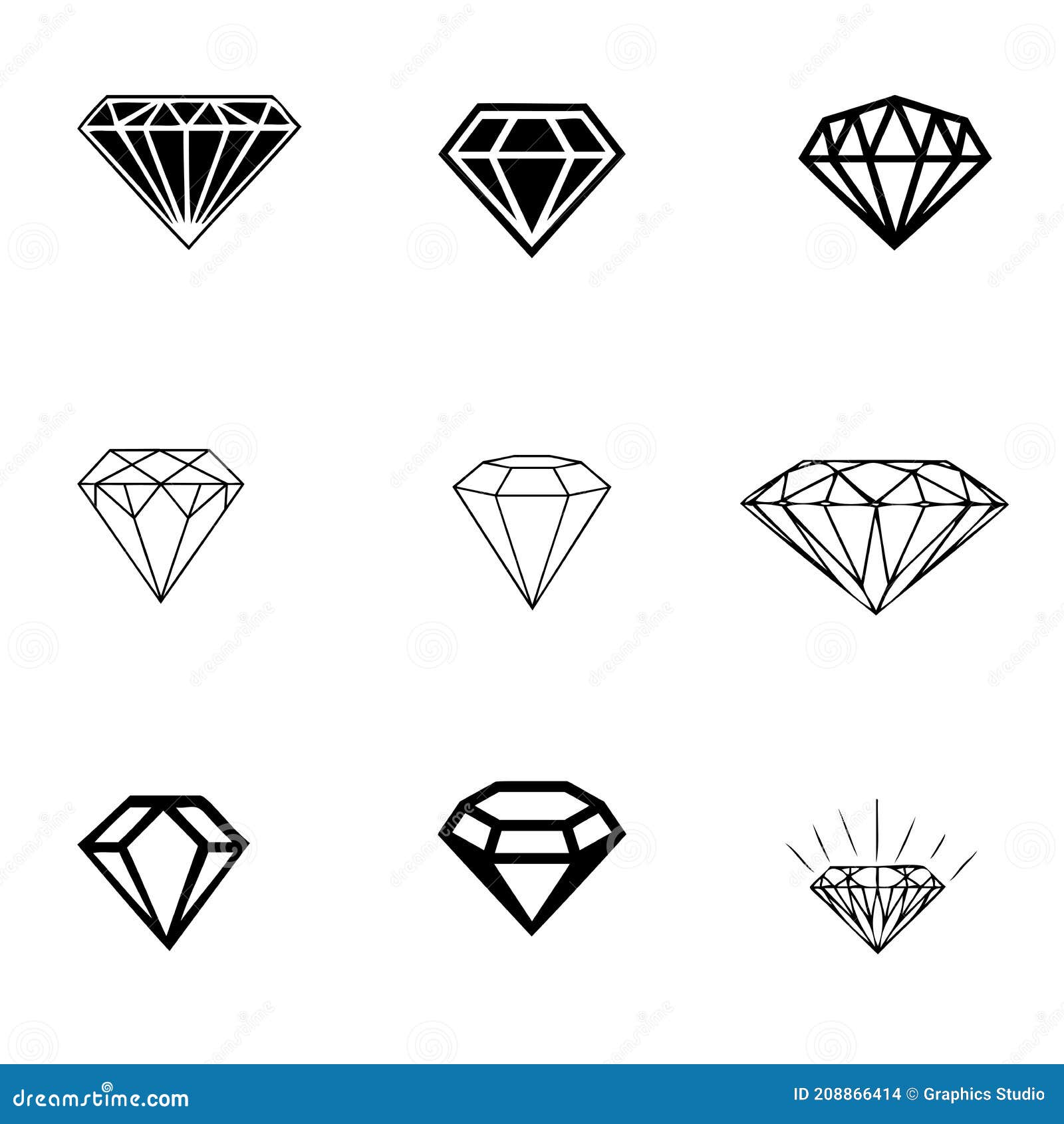 Black Icon of Diamonds Vector Design Stock Vector - Illustration of ...