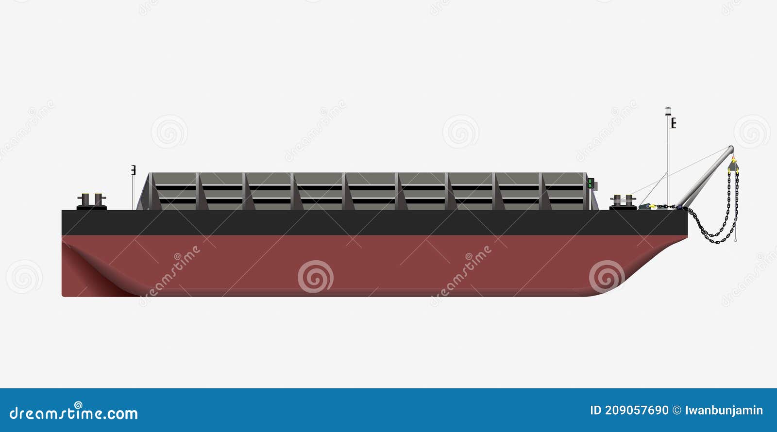 Cargo Barge Bulk Ship Cartoon Vector | CartoonDealer.com #57304301