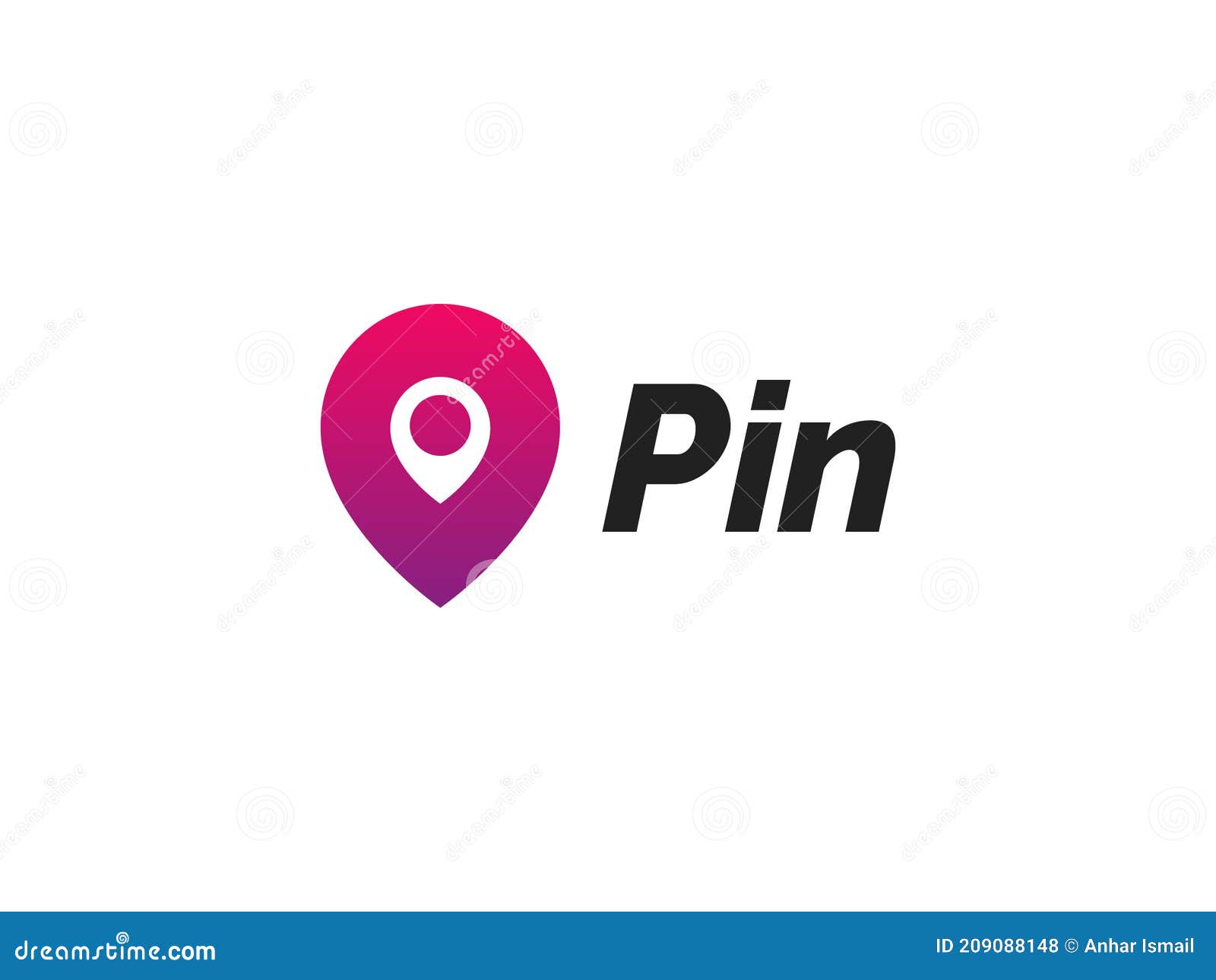 Pin Logo Design stock vector. Illustration of template - 209088148