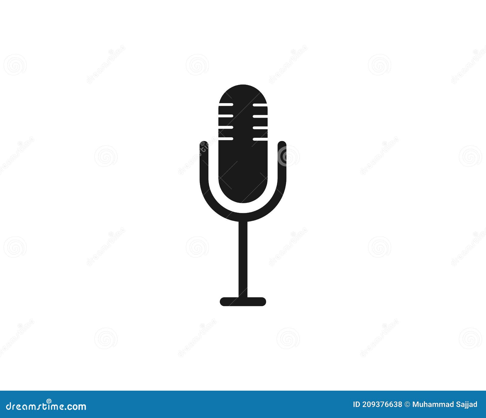 Set of Microphone Mic Sound Icon Symbol Flat Vector Design Stock Vector ...