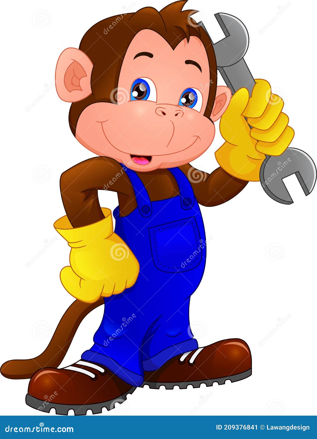 Cartoon Monkey Wrench