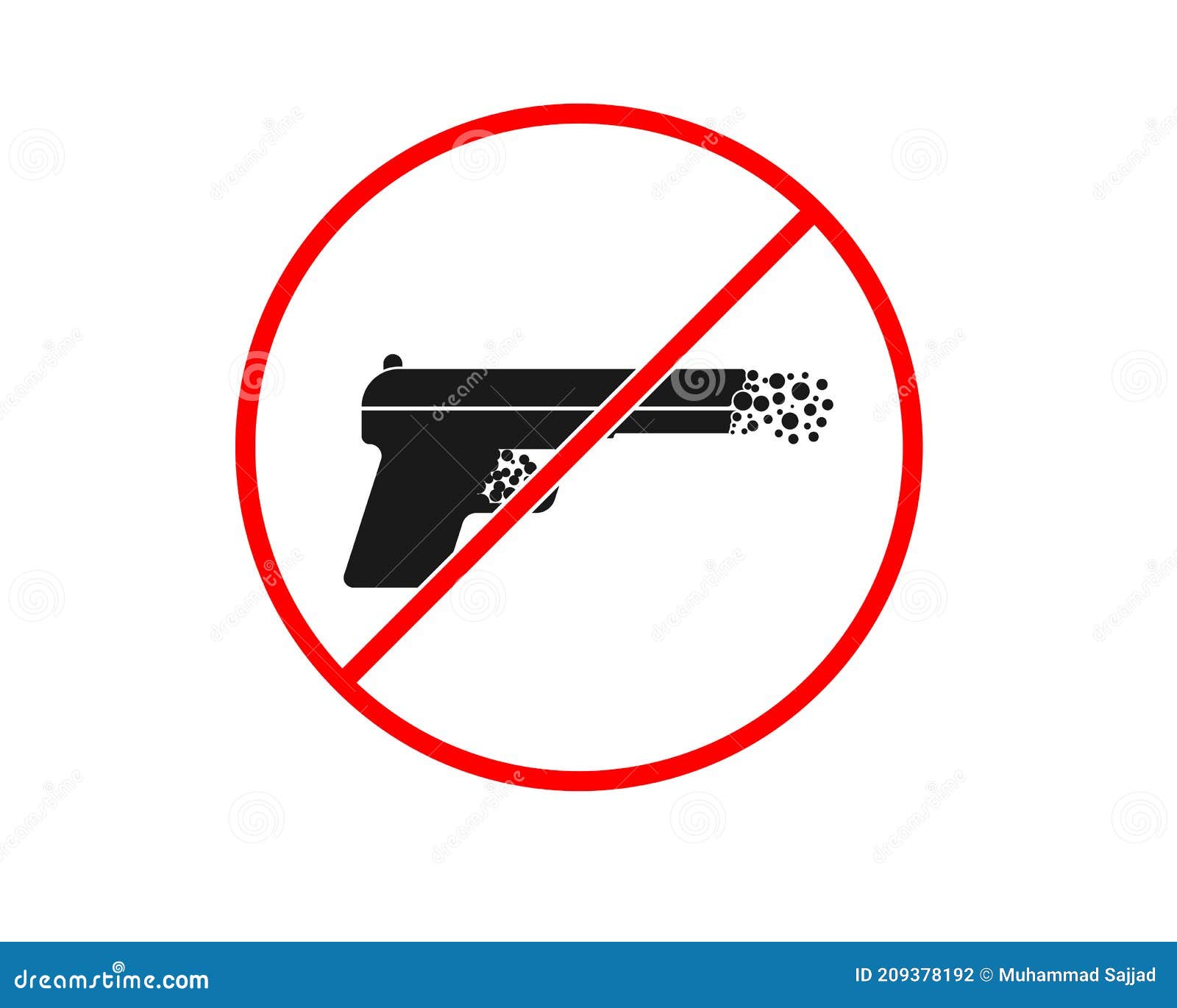 No Gun Allowed Sign - No Weapons Allowed Red Logo Sign - Stock Vector ...