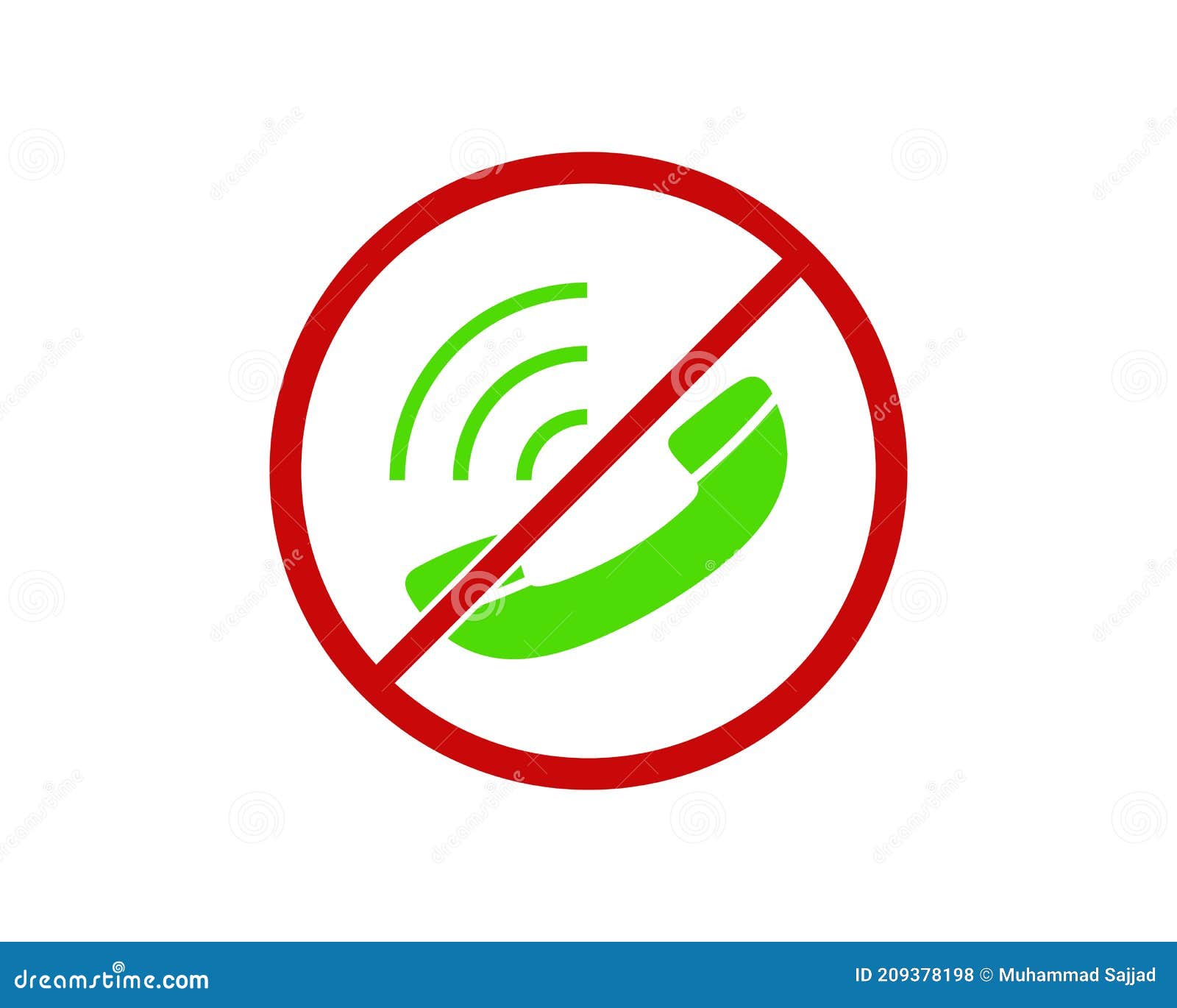 No Phone Icon in Trendy Flat Style Isolated -No Calling Sign No Ringing ...