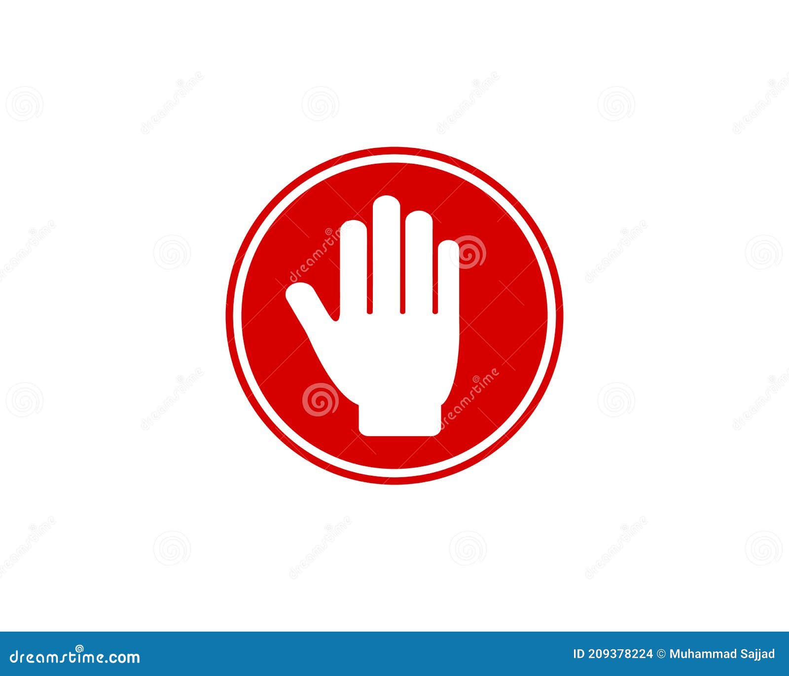 Red Hand Stop Sign - Hand Stop Icon - Security Stop Symbol Prohibited ...