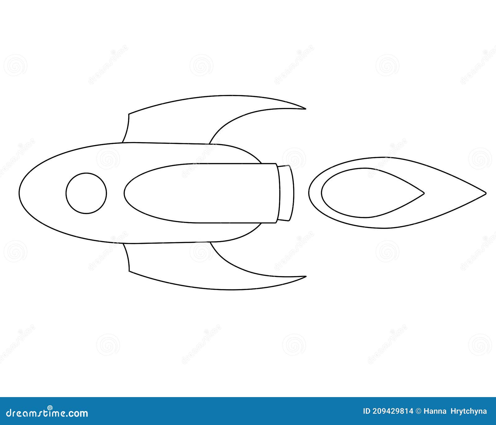 Rocket Flying Horizontally, Spaceship To Mars - Linear Stock ...