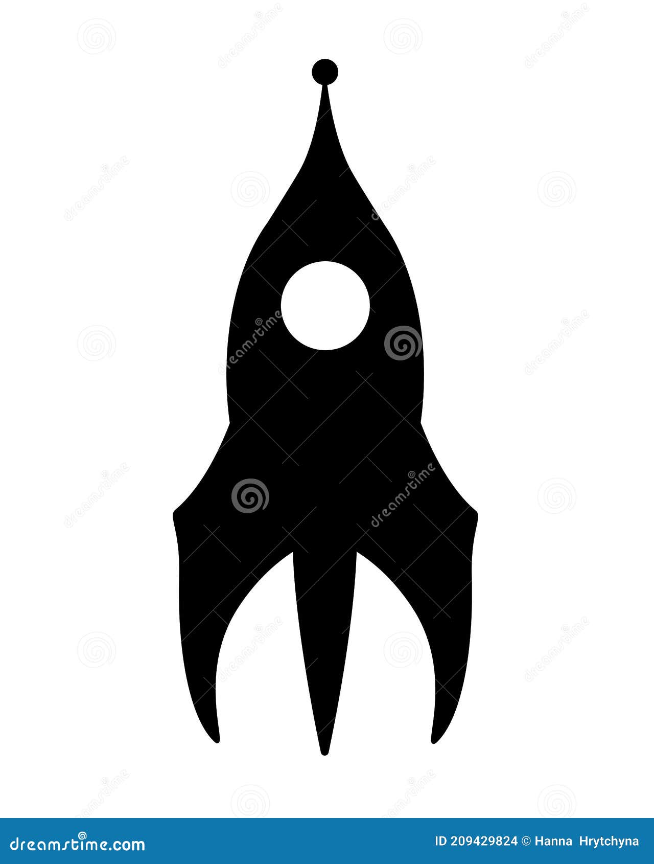 Silhouette of a Rocket Standing Upright Starship. Rocket, Spaceship ...