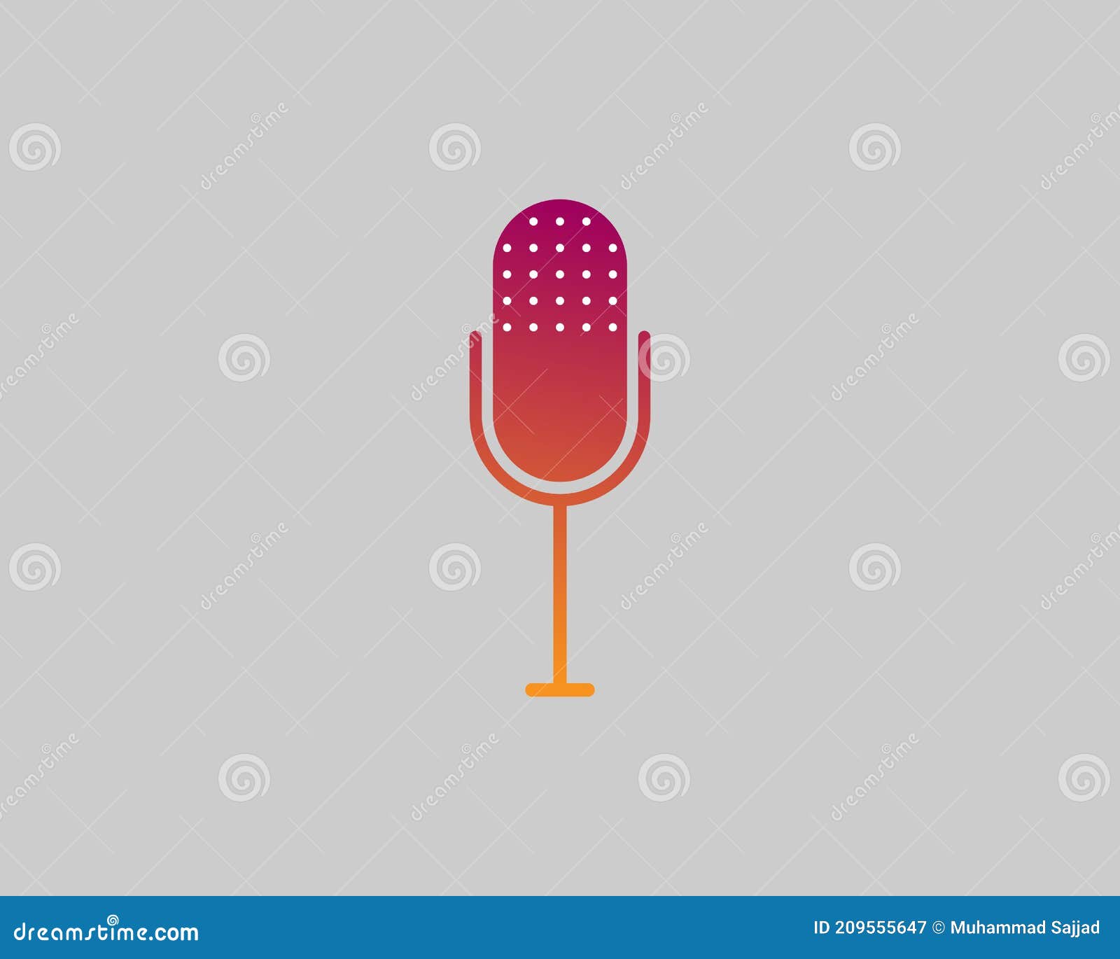 Set of Microphone Mic Sound Icon Symbol Flat Vector Design Stock Vector ...