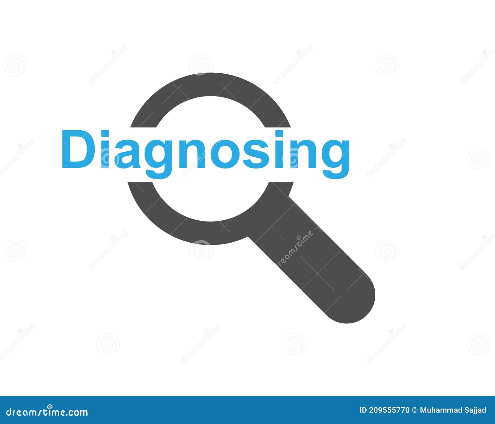 Diagnosing Text and Magnifying Glass Stock Vector - Illustration of ...