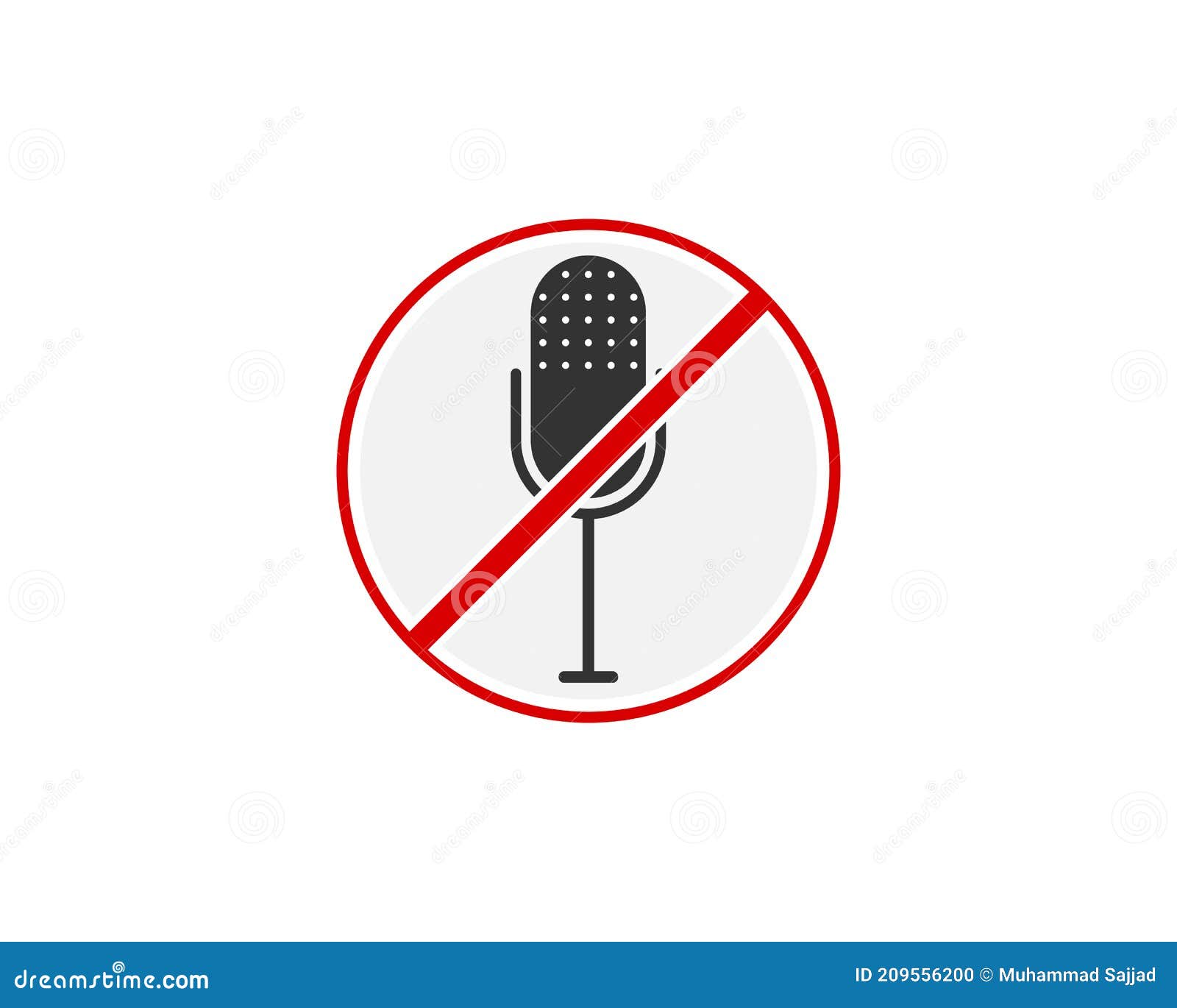 No Microphone Prohibited Mic Off Sound Icon Symbol Flat Vector Design ...