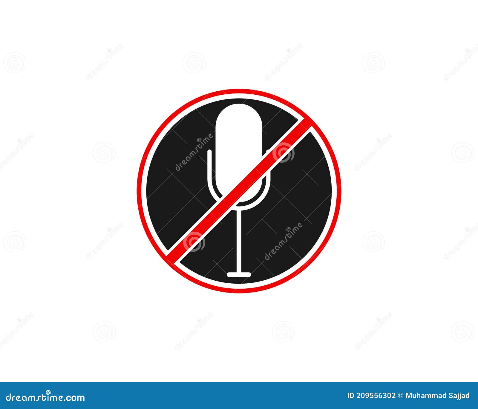 No Microphone Prohibited Mic Off Sound Icon Symbol Flat Vector Design ...