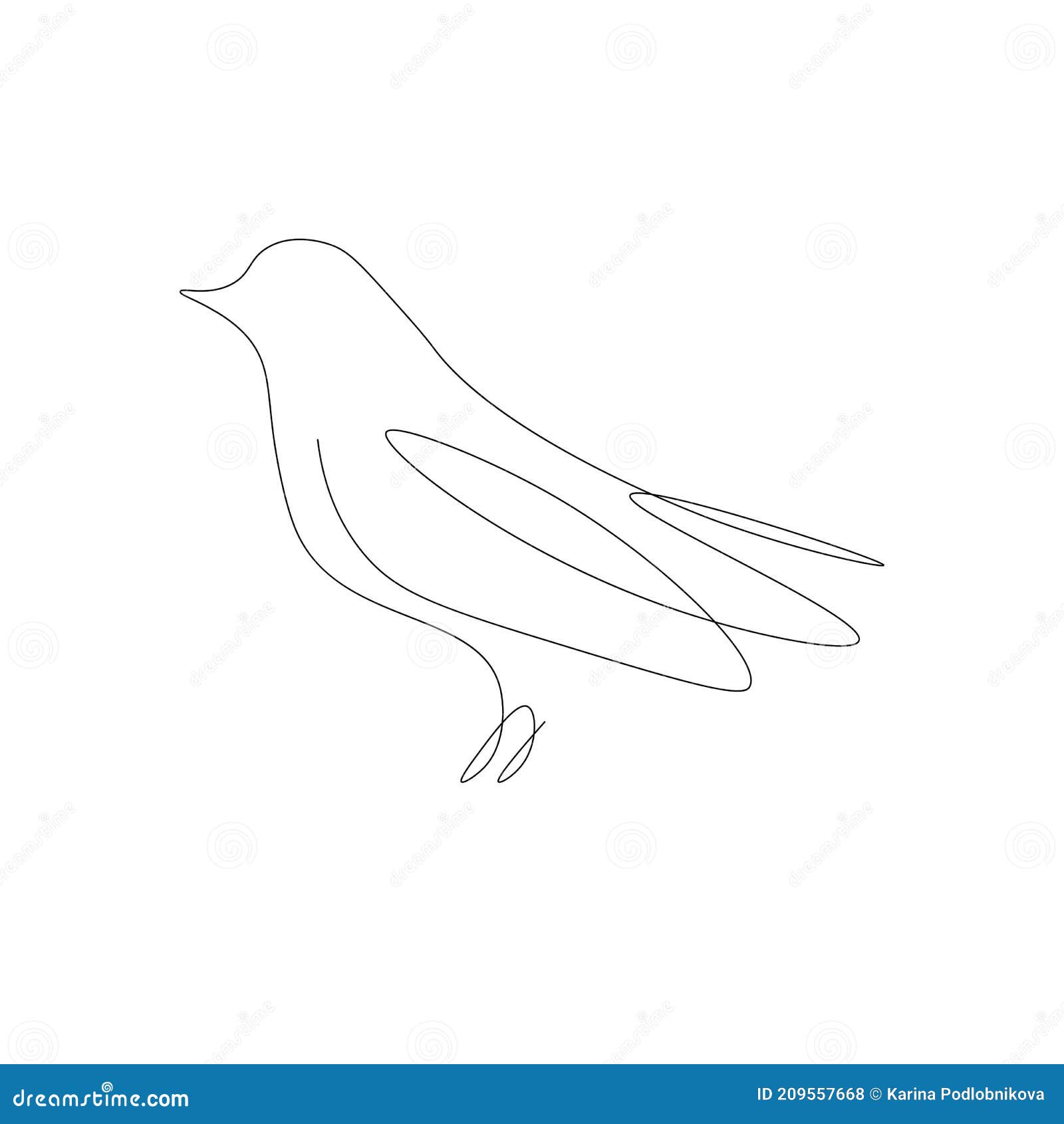 Bird One Line Drawing Vector Illustration Stock Vector - Illustration ...