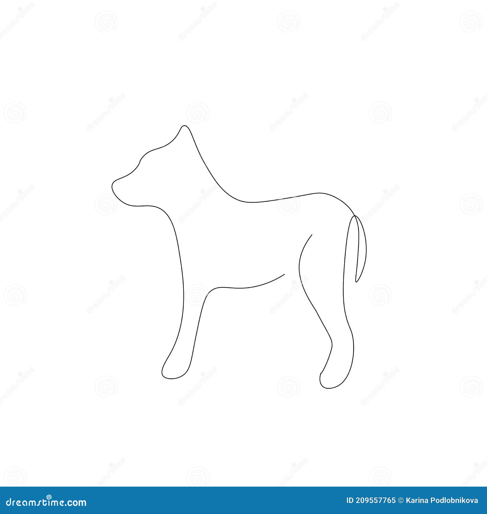 Dog Puppy Animal Line Drawing Vector Illustration Stock Vector ...