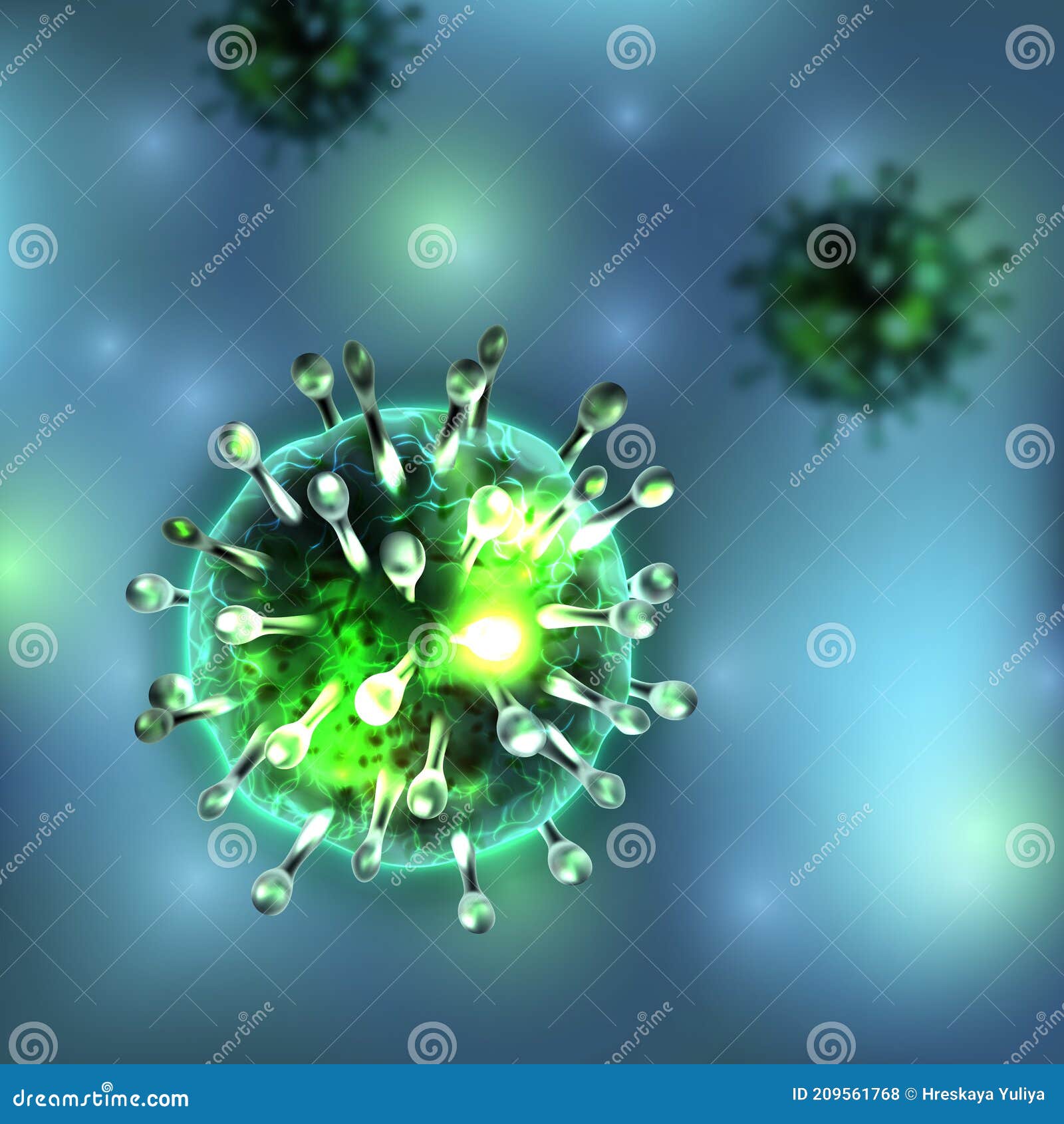 Background with Realistic 3d Viruses Cells. Coronavirus 2019-nCoV ...