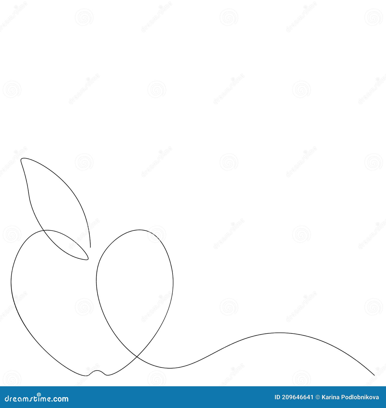 Apple One Line Drawing Vector Illustration Stock Vector - Illustration ...