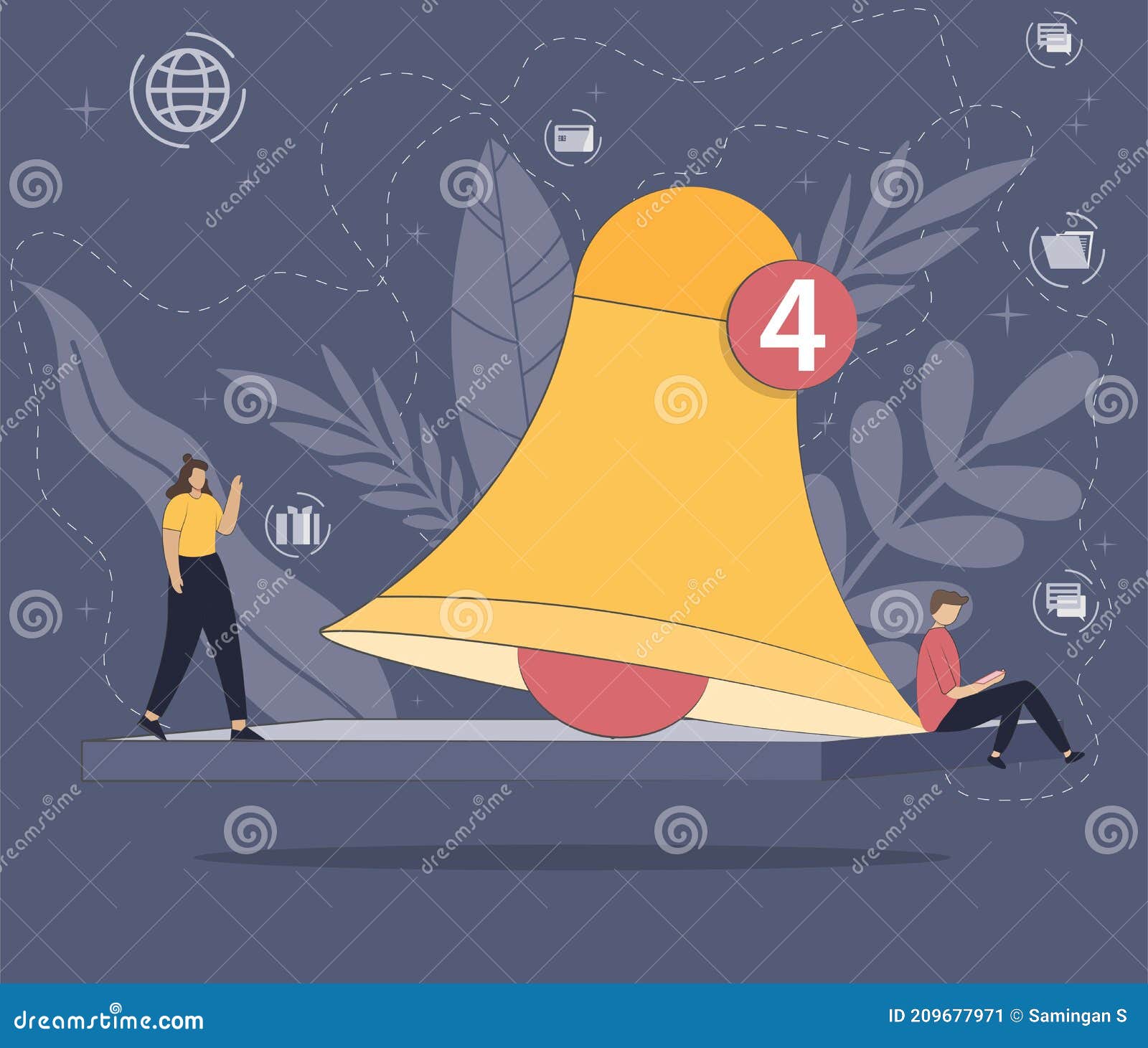 Flat Style New Notification Design Vector Illustration Stock Vector ...