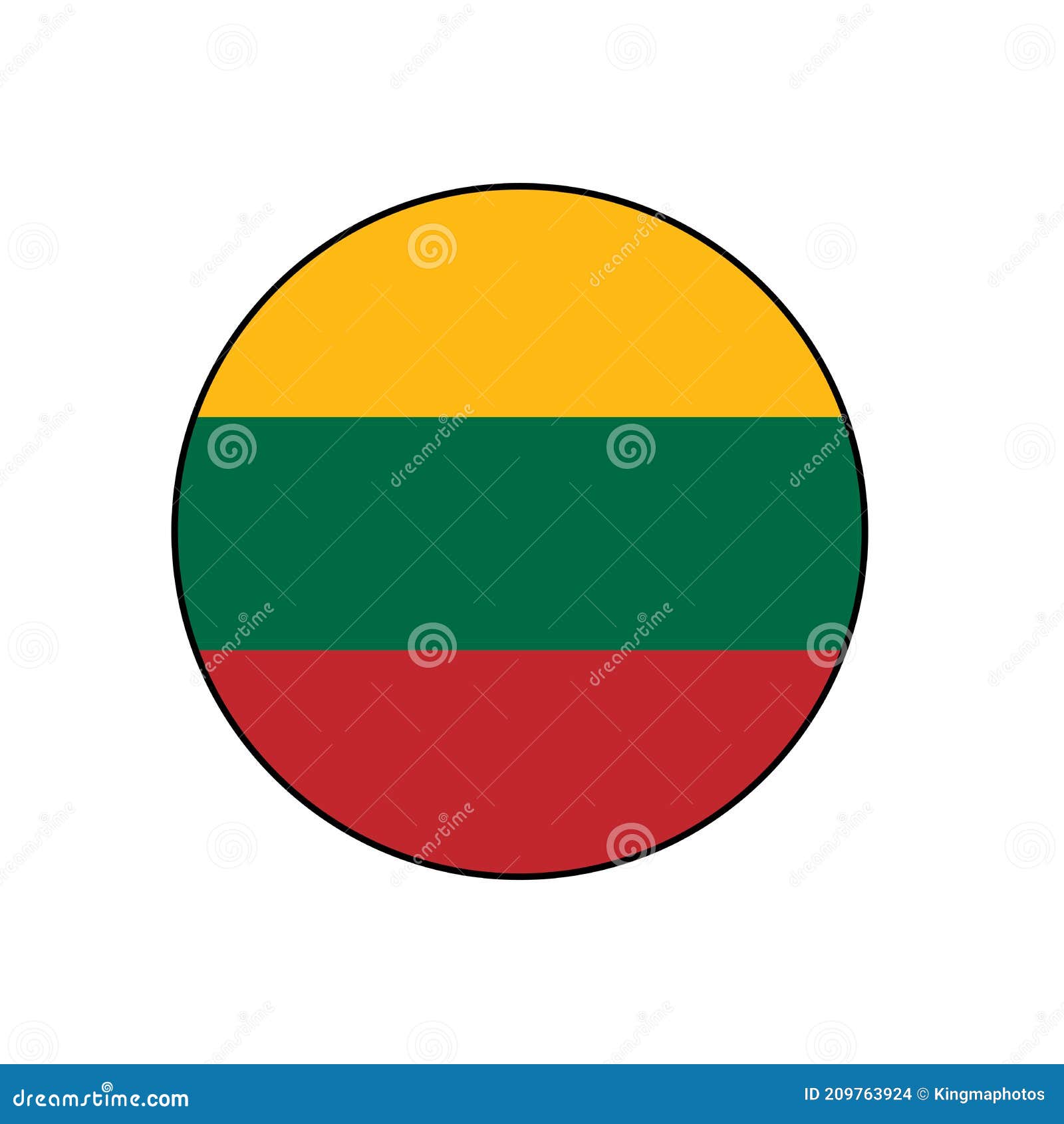 Lithuania Flag Vector Icon in Europe. Stock Vector - Illustration of ...