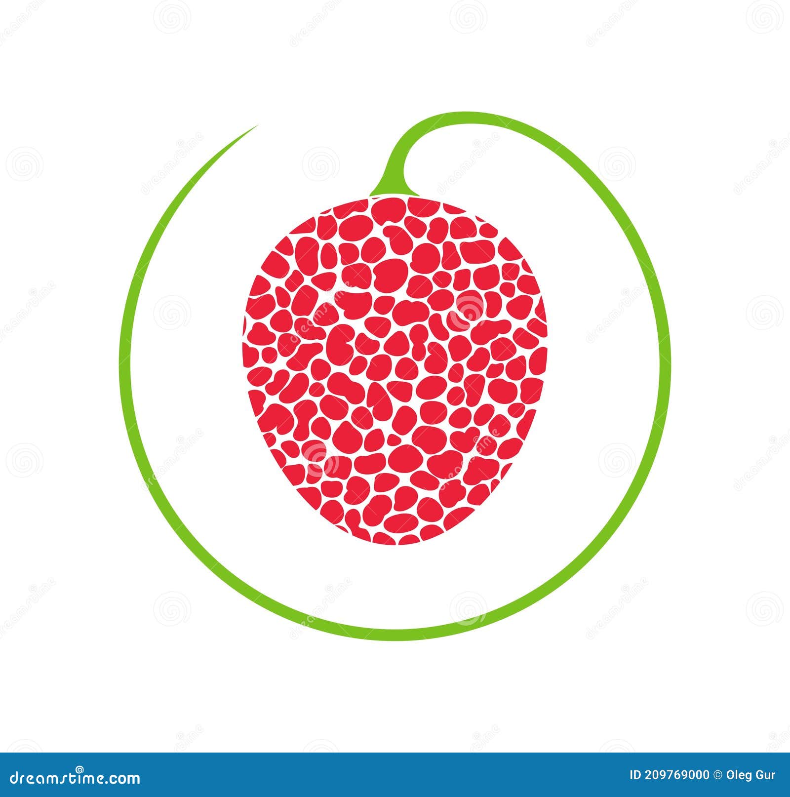Lychee Logo. Isolated Lychee on White Background Stock Vector ...