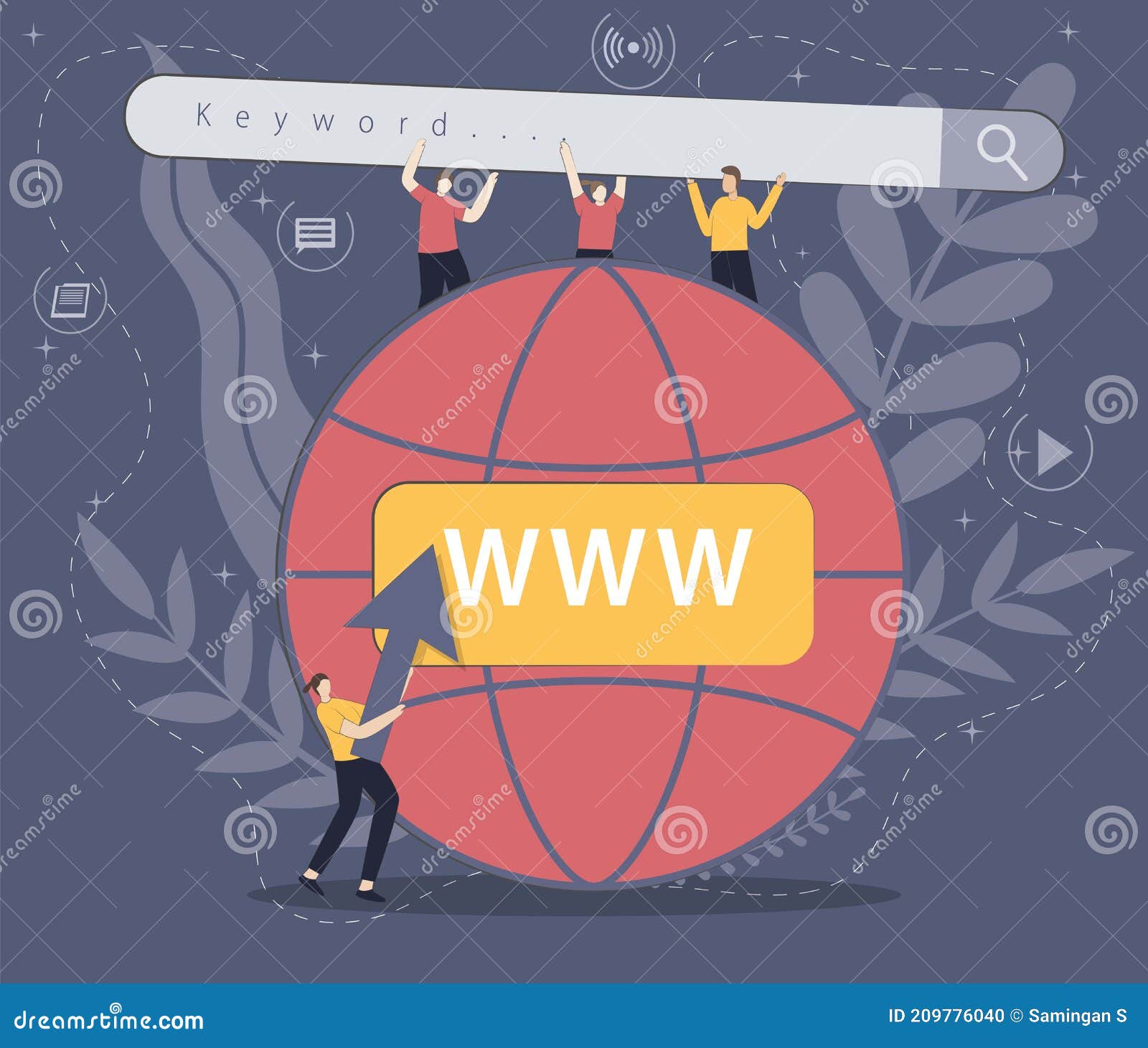 Browsing the Internet Flat Design Style Stock Vector - Illustration of ...