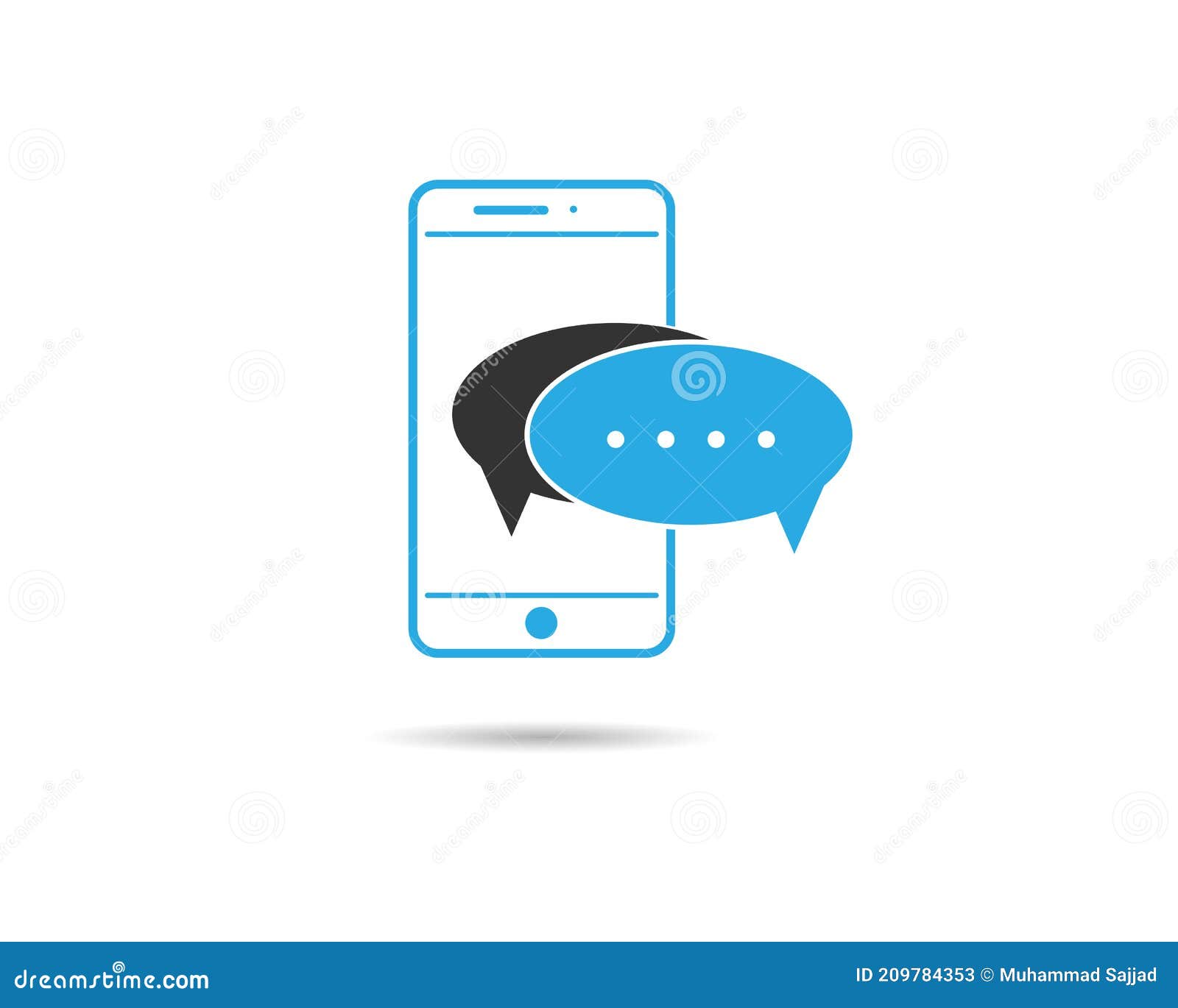 Vector Flat Mail Message Contact Symbol with Mobile Phone Envelope ...