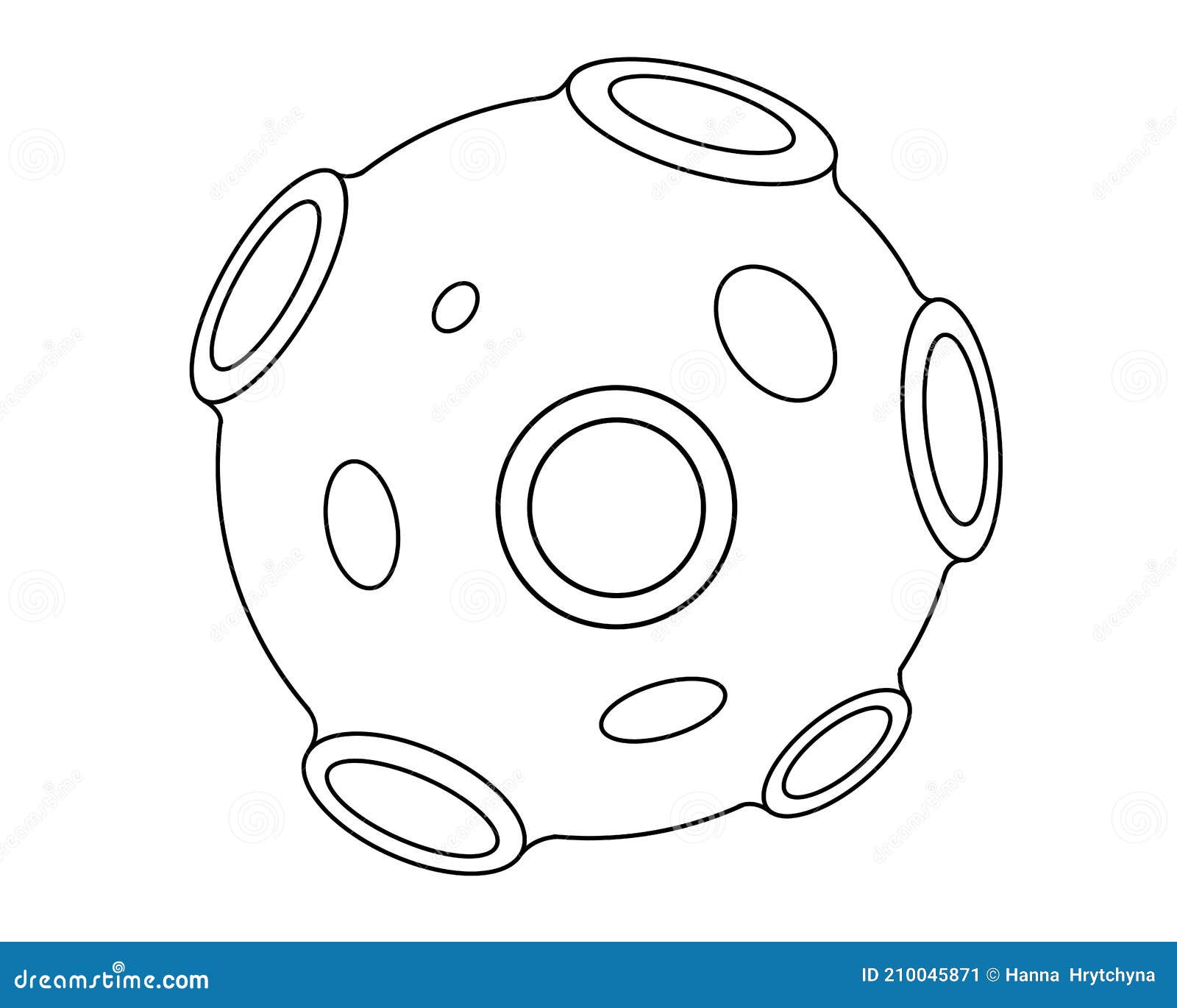 Asteroid - Linear Vector Illustration for Coloring. Outline. an ...