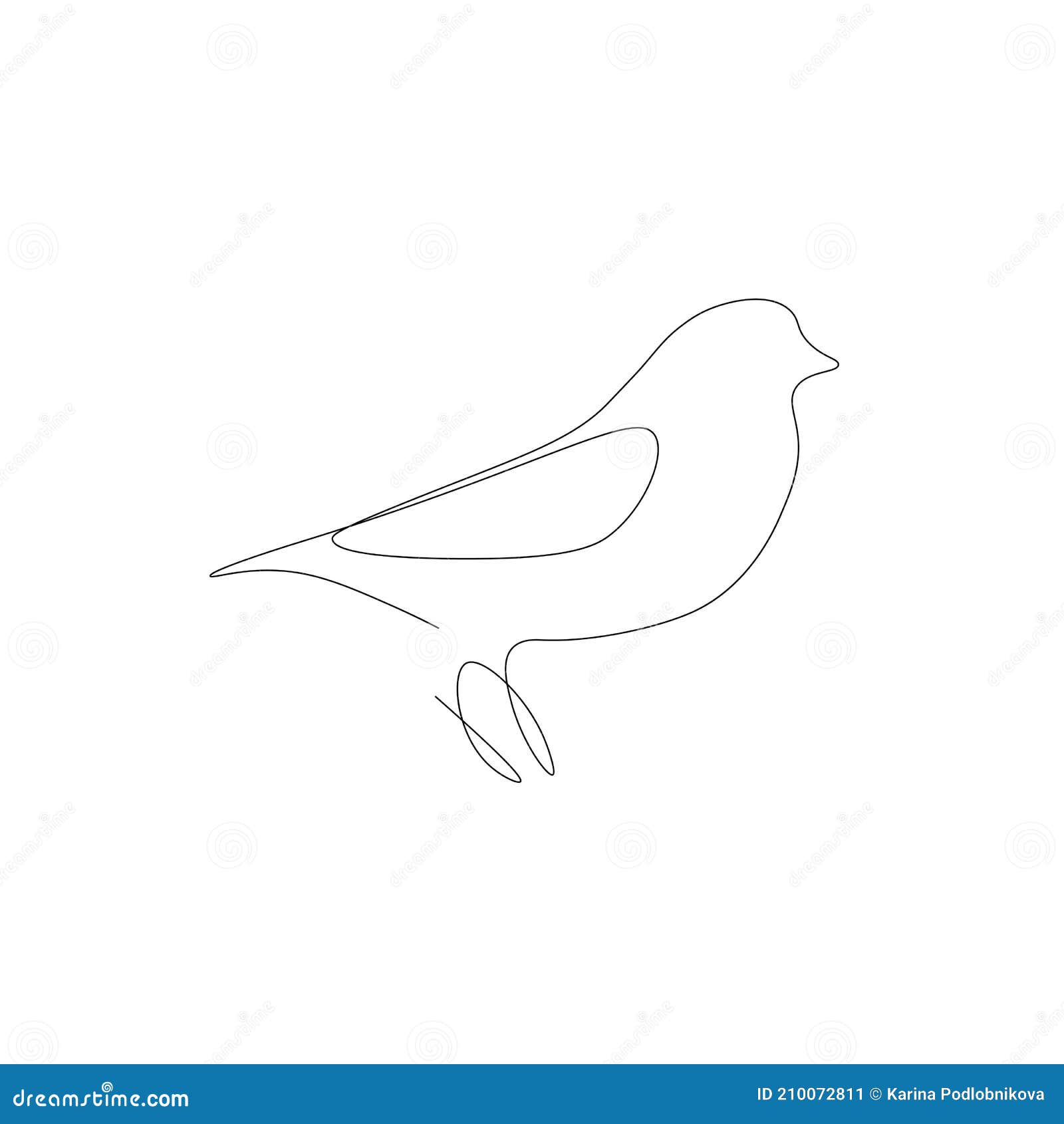 Bird Line Drawing Vector Illustration Stock Vector - Illustration of ...