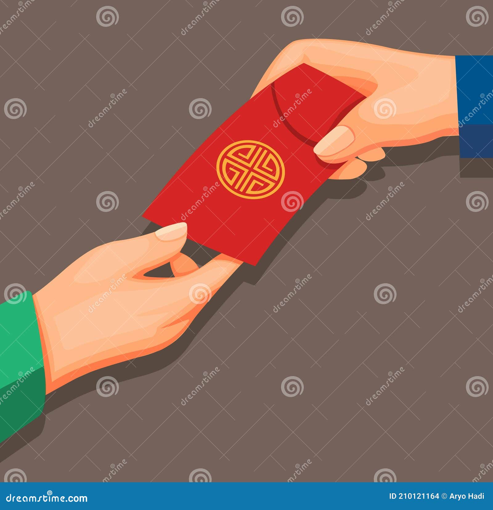 Hand Giving Money in Envelope Aka Angpao Concept in Cartoon ...