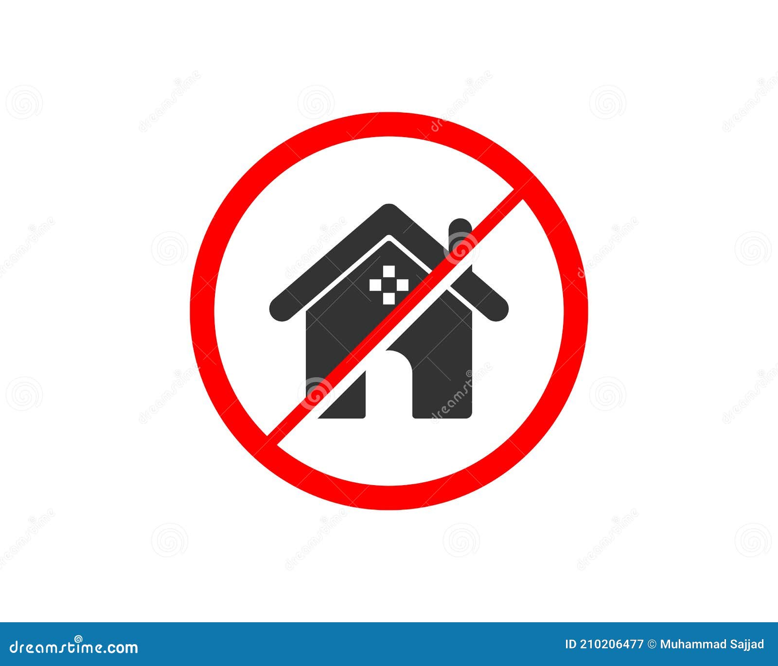 No Home Sign No House Icon Housing Not Allowed Real Estate Prohibited ...