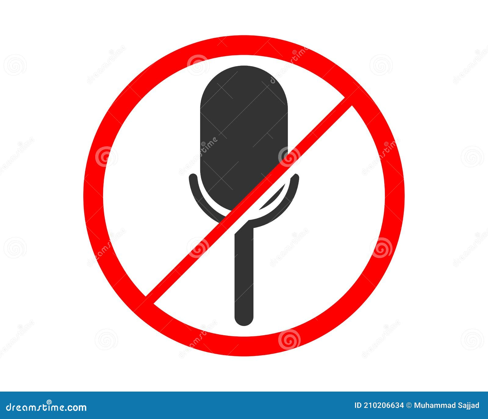 No Microphone Prohibited Mic Off Sound Icon Symbol Flat Vector Design ...