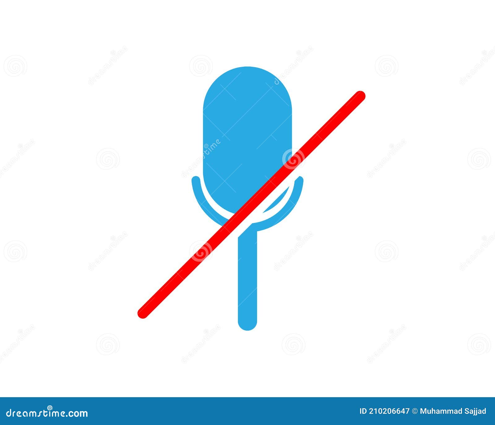 No Microphone Prohibited Mic Off Sound Icon Symbol Flat Vector Design ...